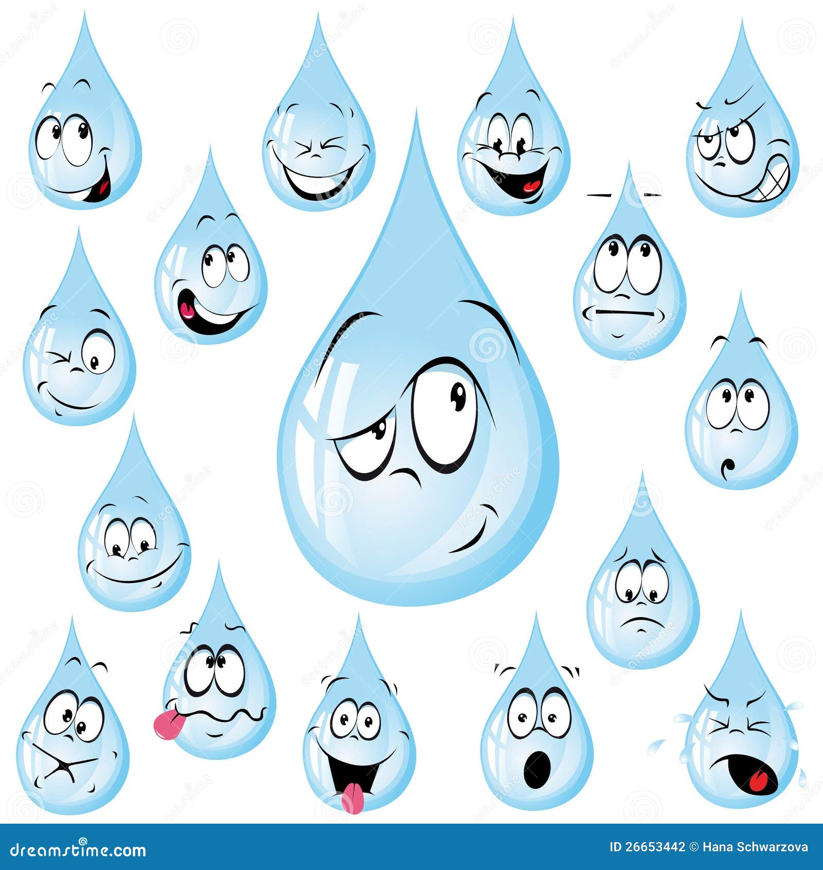 Tecknad Filmdroppar Av Vatten Vektor Illustrationer - Illustration av ...