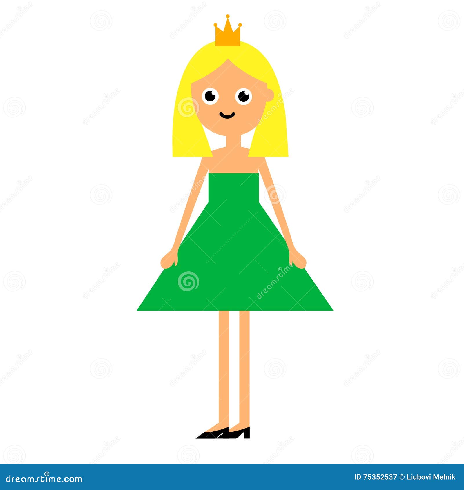 Tecknad Filmflickaprinsessa Vektor Illustrationer - Illustration av ...