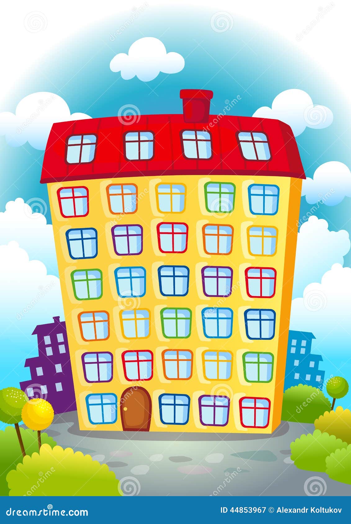 Tecknad filmhus stock illustrationer. Illustration av lägenhet - 44853967