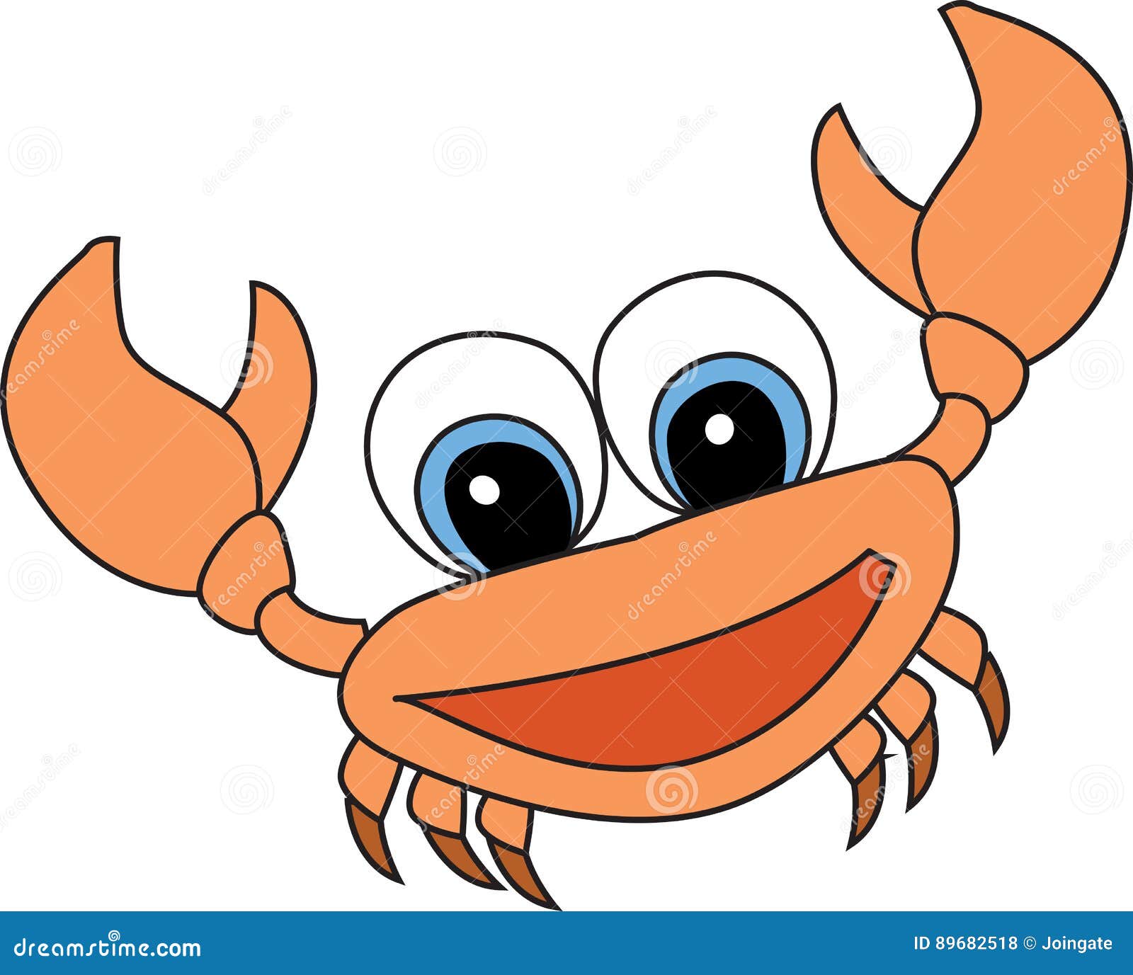 Tecknad Filmillustration Av En Krabba Vektor Illustrationer ...