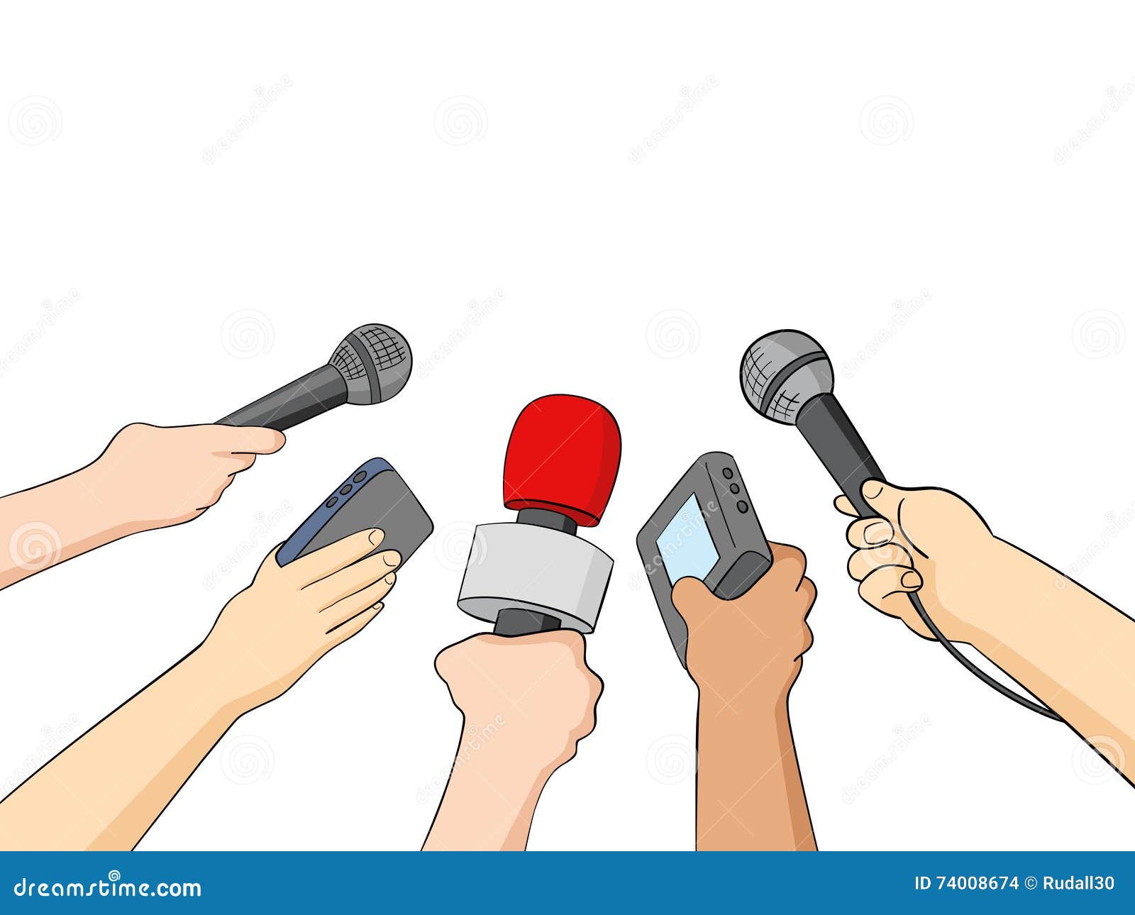 Tecknad Filmillustration Av Journalister Stock Illustrationer ...