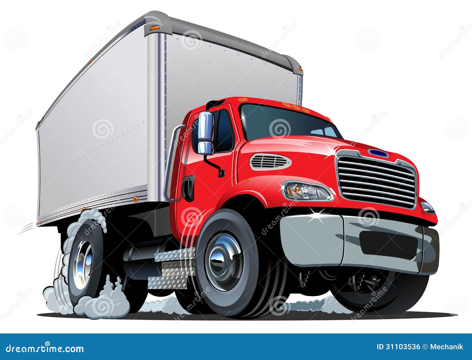 Tecknad Filmleverans/lastlastbil Vektor Illustrationer - Illustration ...