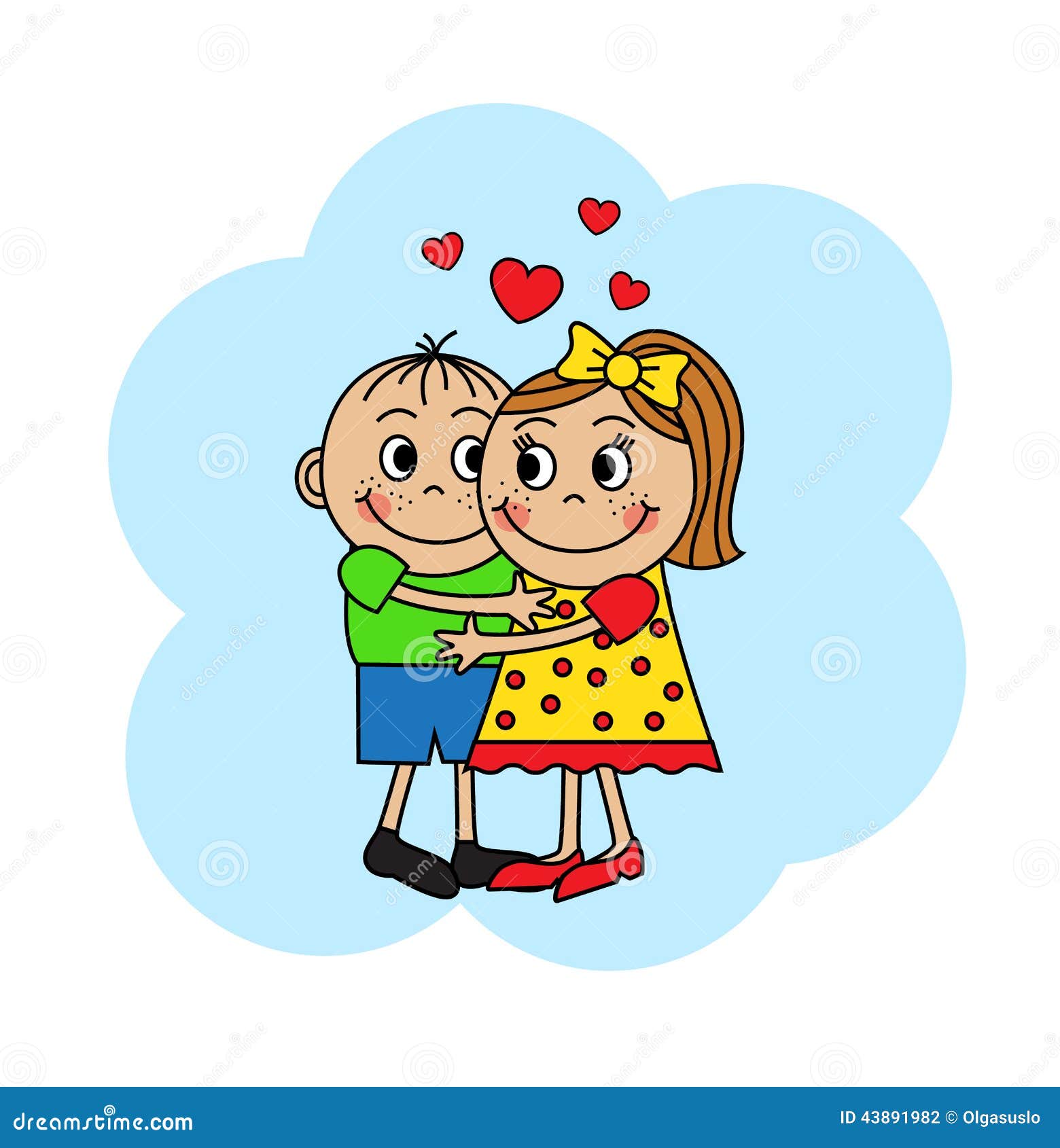 Tecknad Filmpar Som Kramar Barn Vektor Illustrationer - Illustration av ...