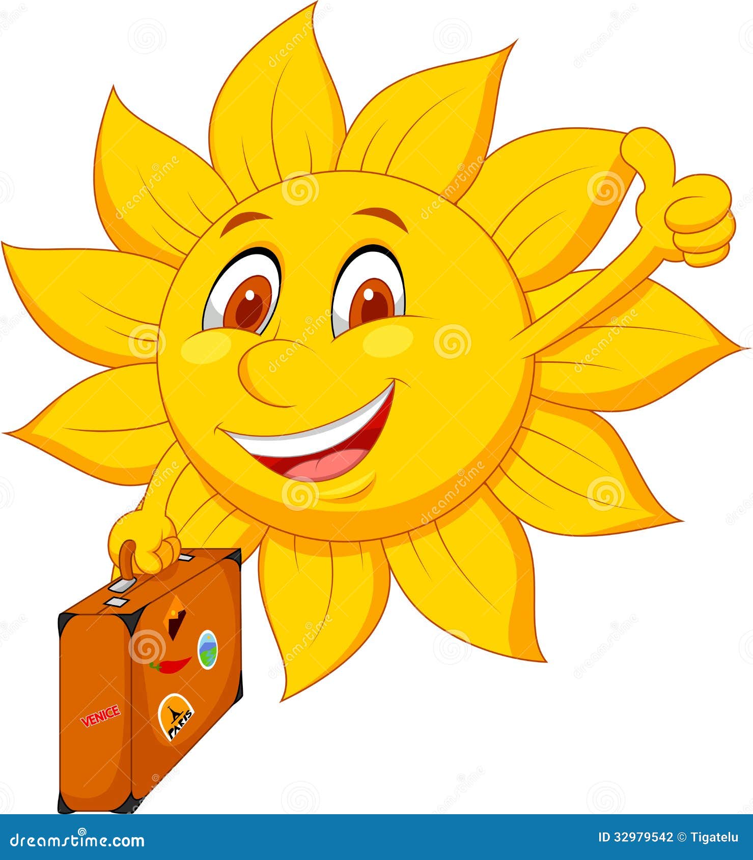 Tecknad filmsoltravelle vektor illustrationer. Illustration av fritid ...