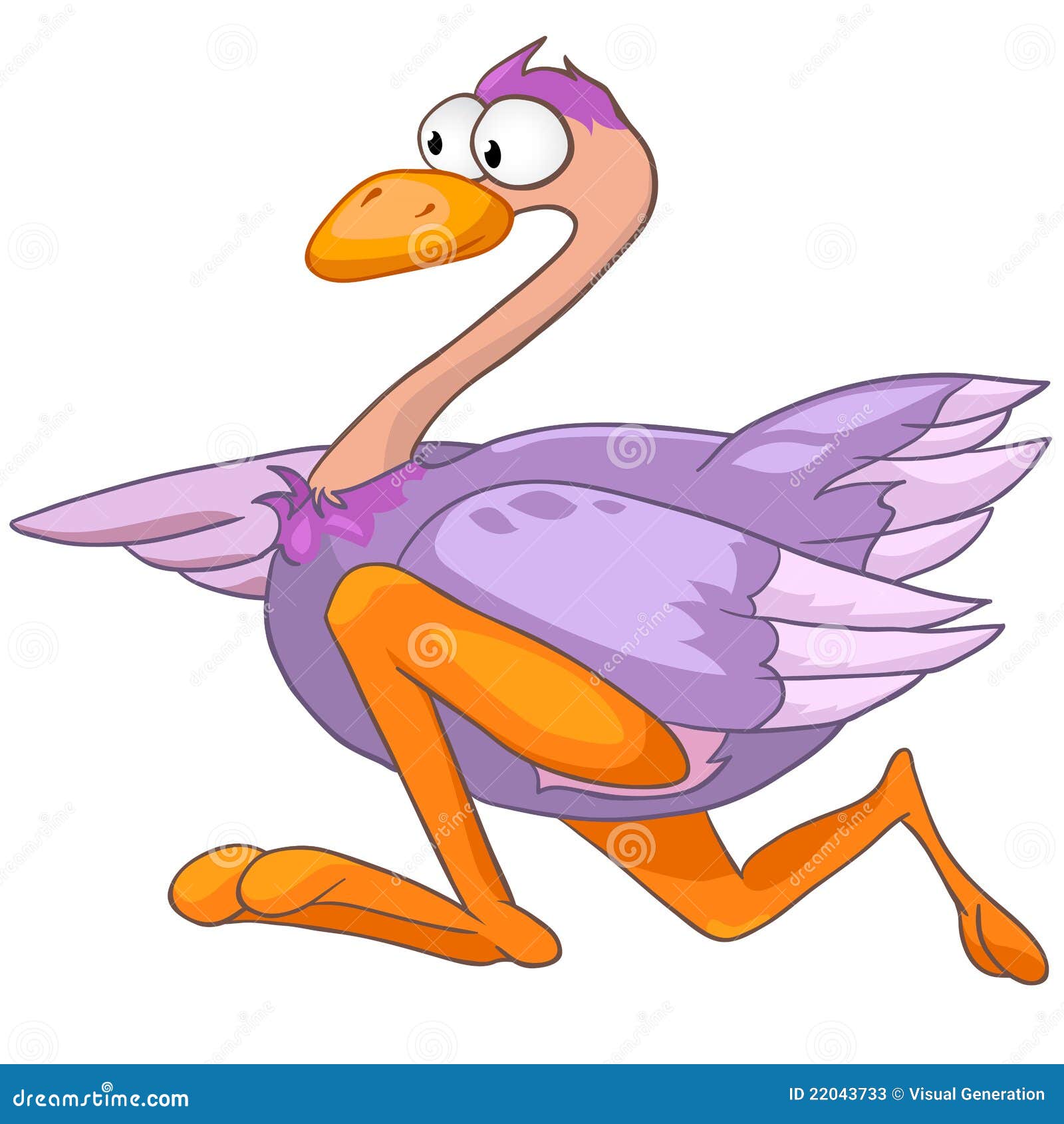 Tecknad filmteckenostrich vektor illustrationer. Illustration av struts ...