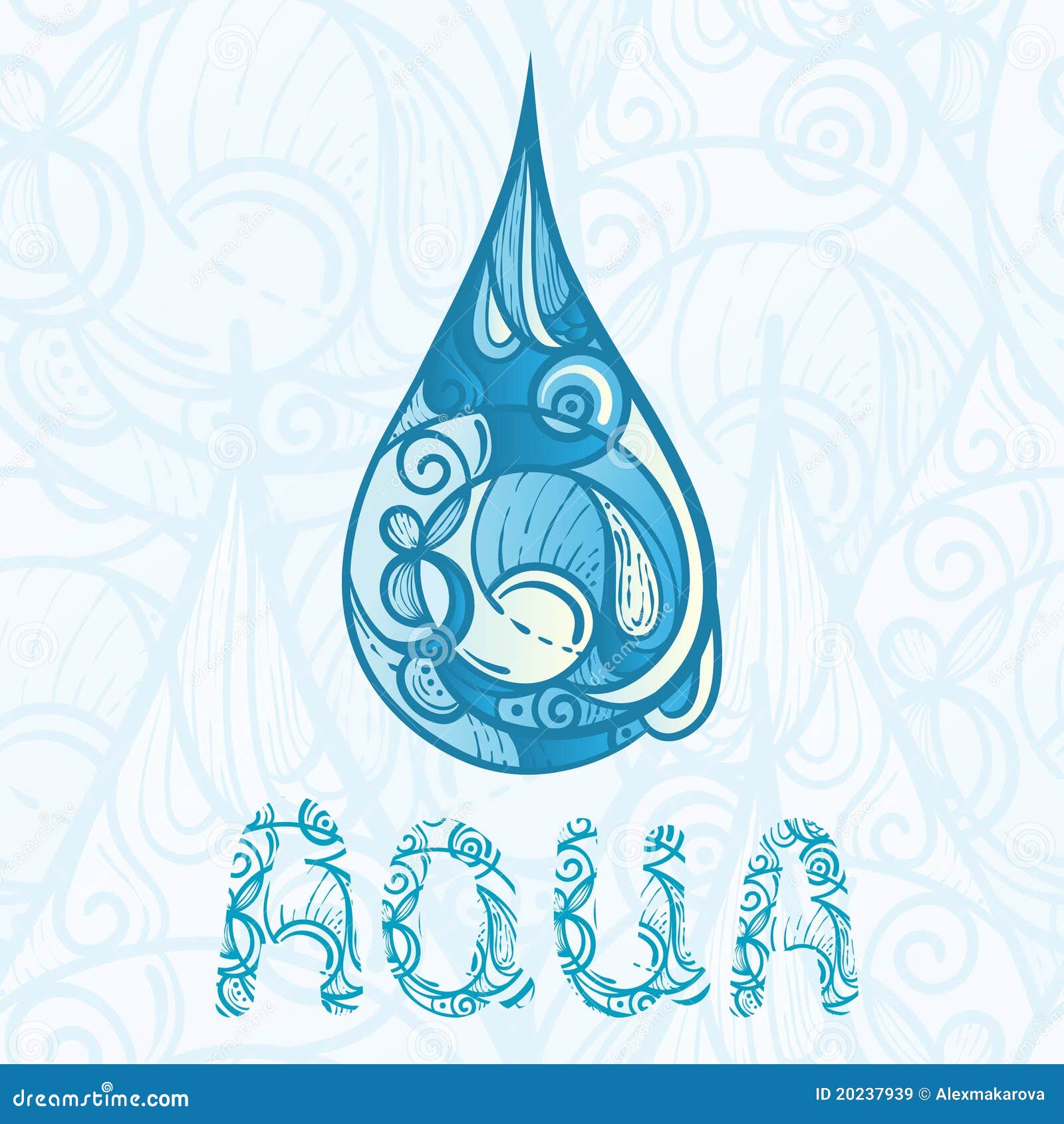 Tecknat dropphandvatten vektor illustrationer. Illustration av kallt ...