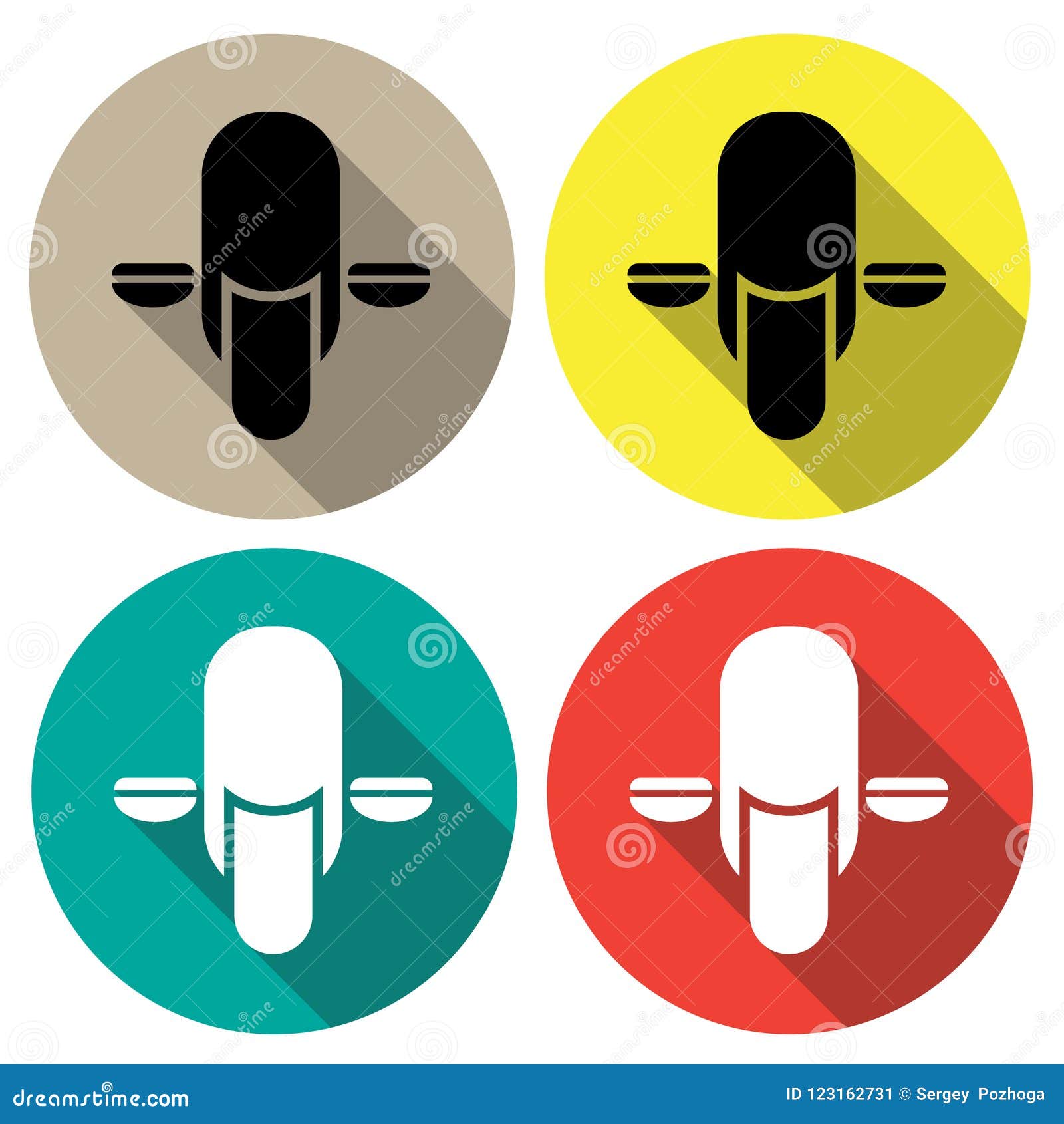 Tecknet Av Mono-hjulet Emblem I En Plan Design Stock Illustrationer ...