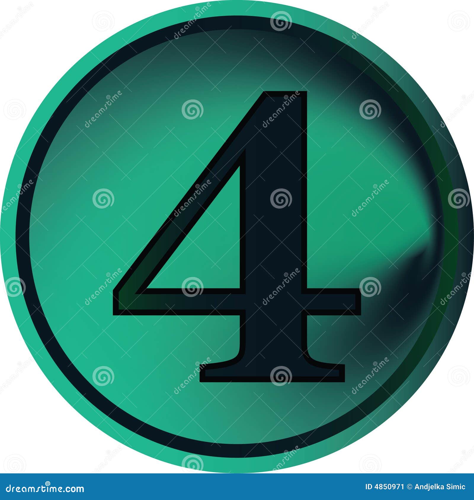 Tecla-quatro numeral ilustração do vetor. Ilustração de branco - 4850971