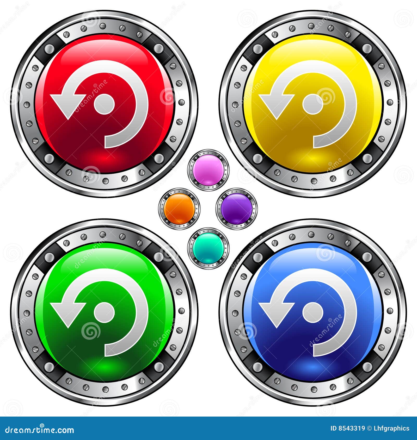 A Tecla Redonda Do Vetor Com Computador Refresca O ícone Ilustração do ...