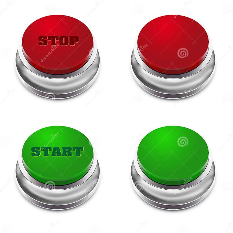 Tecla START/STOP Vermelha E Verde Ilustração do Vetor - Ilustração de ...