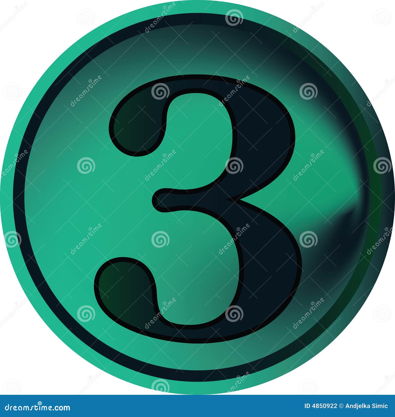 Tecla-três numeral ilustração do vetor. Ilustração de cinco - 4850922