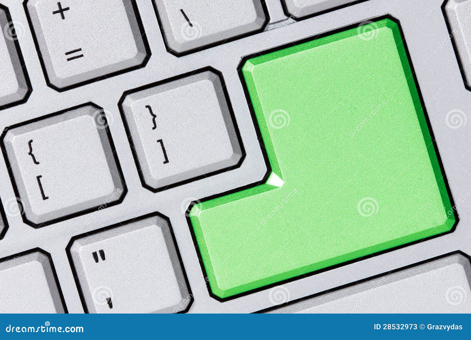 Teclado Com Tecla Enter Verde Imagem de Stock - Imagem de tecla ...