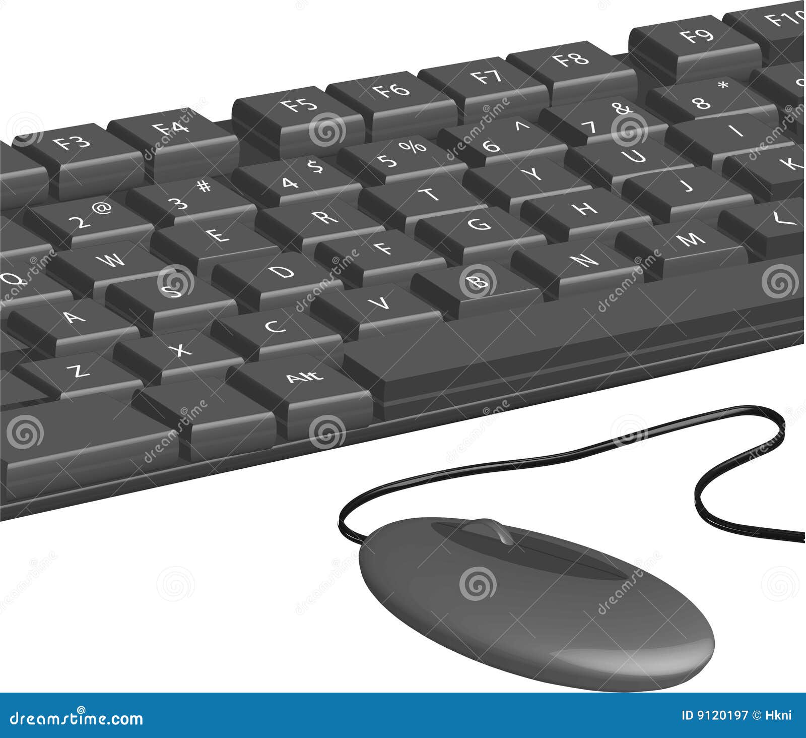 Teclado e um rato ilustração do vetor. Ilustração de dimensional - 9120197