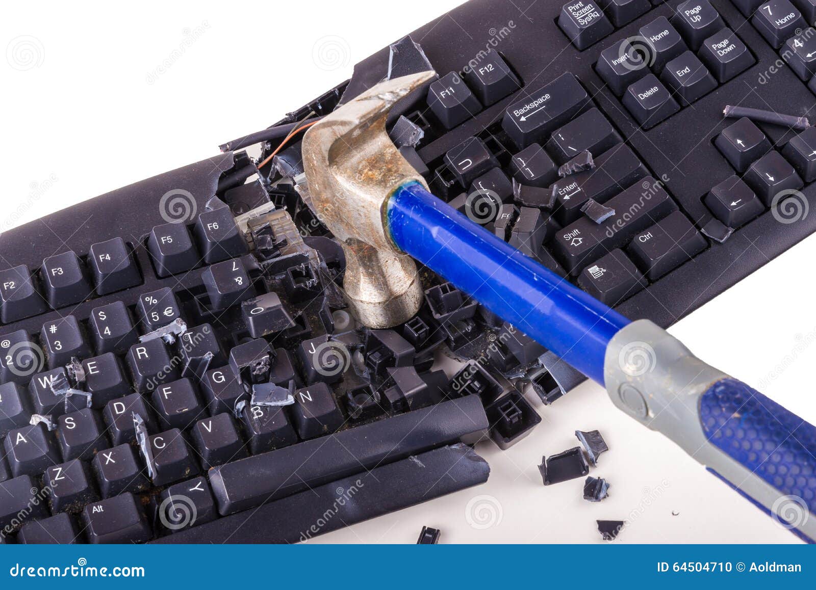 Teclado roto foto de archivo. Imagen de humilde, equipo - 64504710