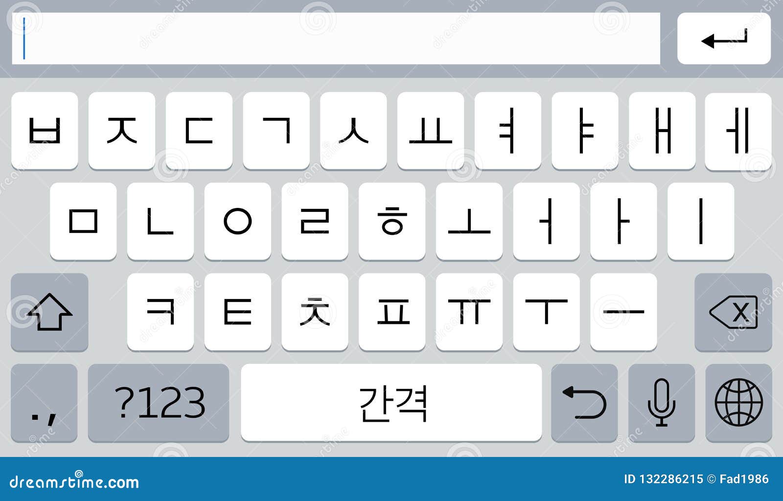 Teclado Virtual Coreano Del Smartphone Imagen editorial - Ilustración ...