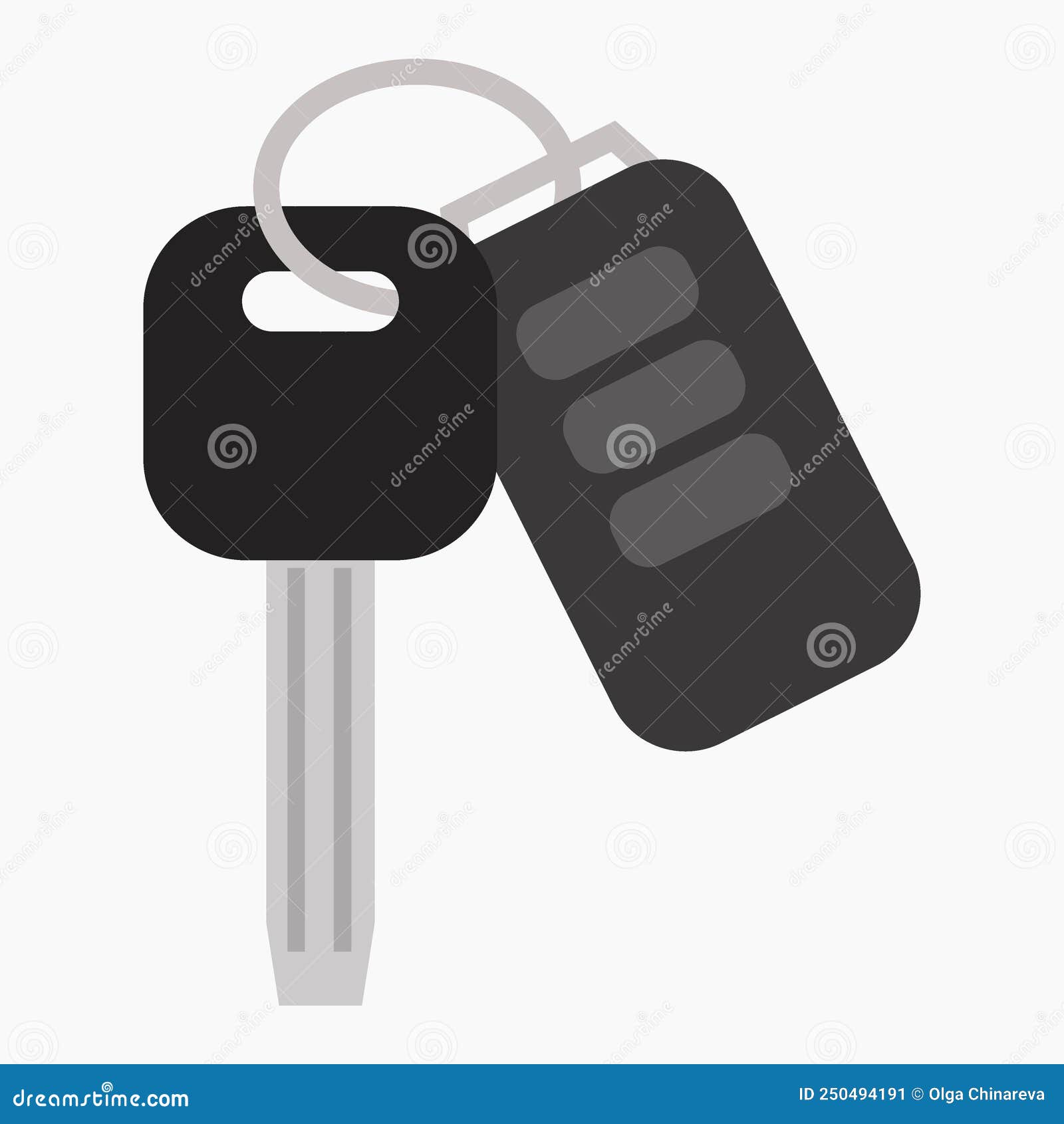 Teclas De Auto En Fondo Blanco Stock de ilustración - Ilustración de ...