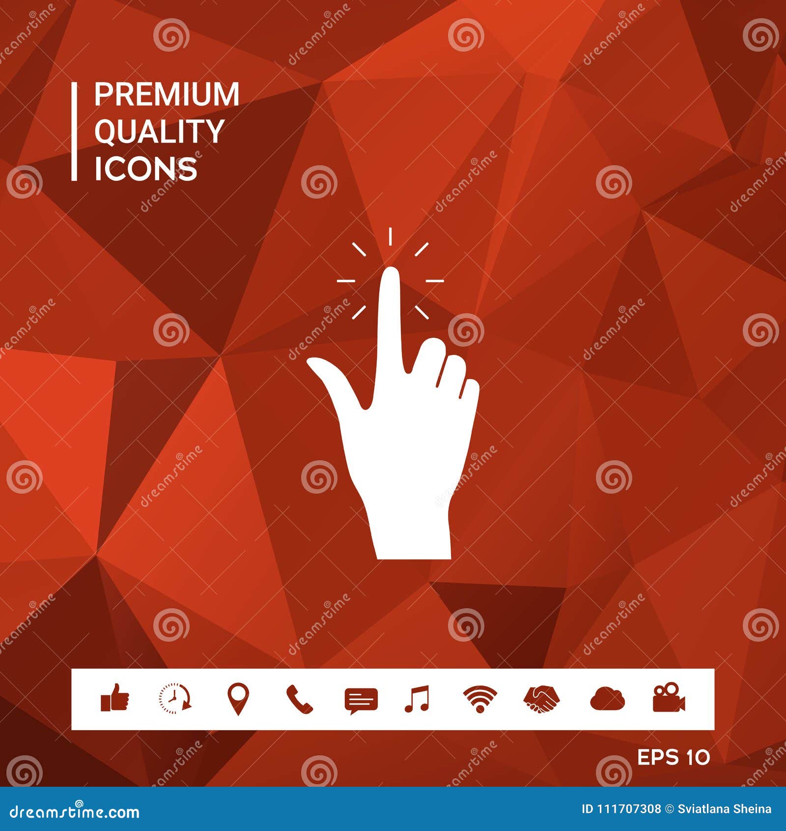 Tecleo de la mano, icono ilustración del vector. Ilustración de ...