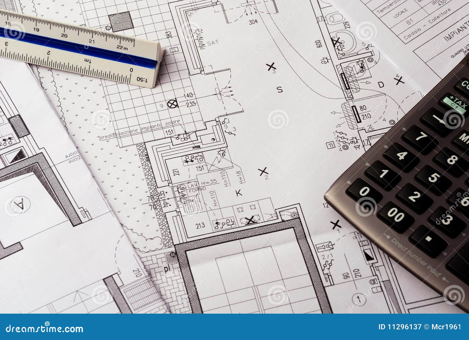 Tecnical plan 3 stock image. Image of blueprint, home - 11296137