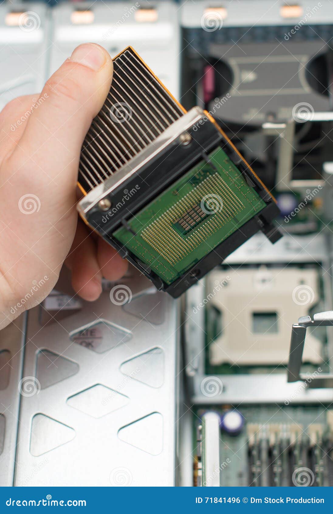 Tecnico Del Computer Che Installa CPU Fotografia Stock - Immagine di ...