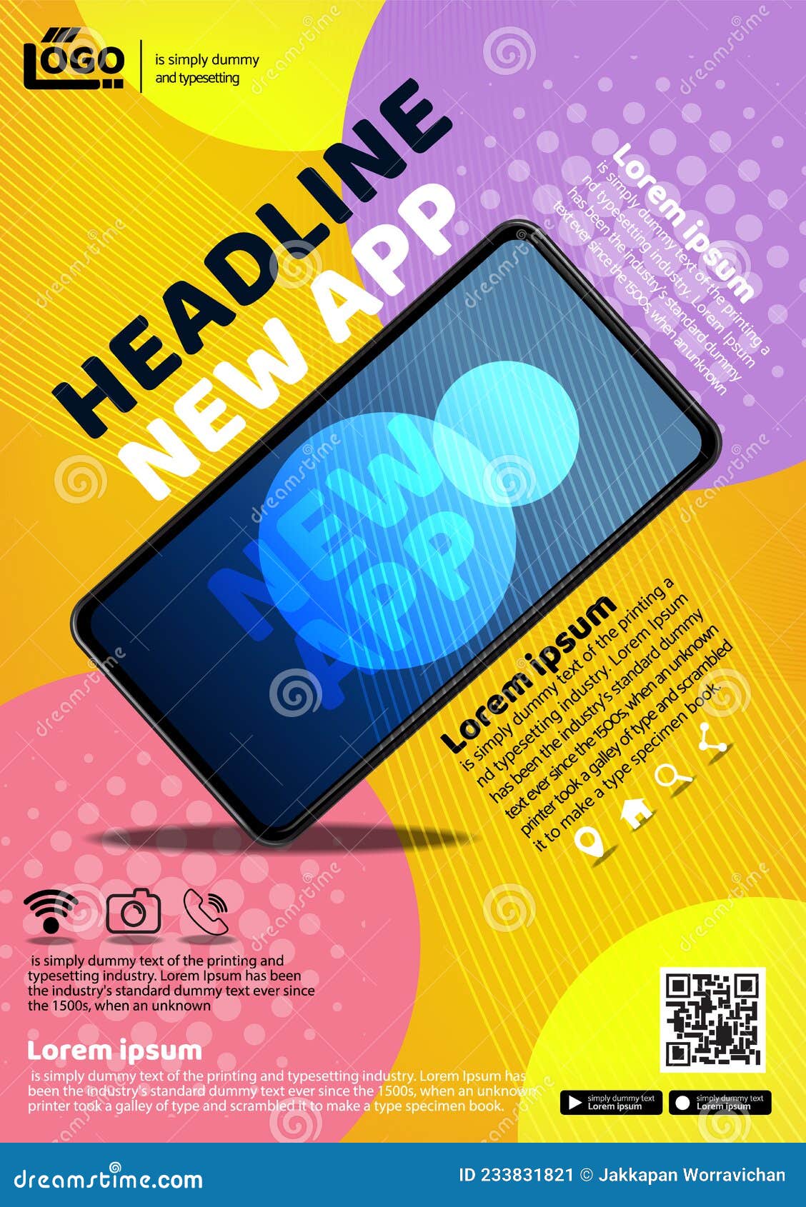 Tecno App Flyer Poster Background Design Illustration Vector 04 ...
