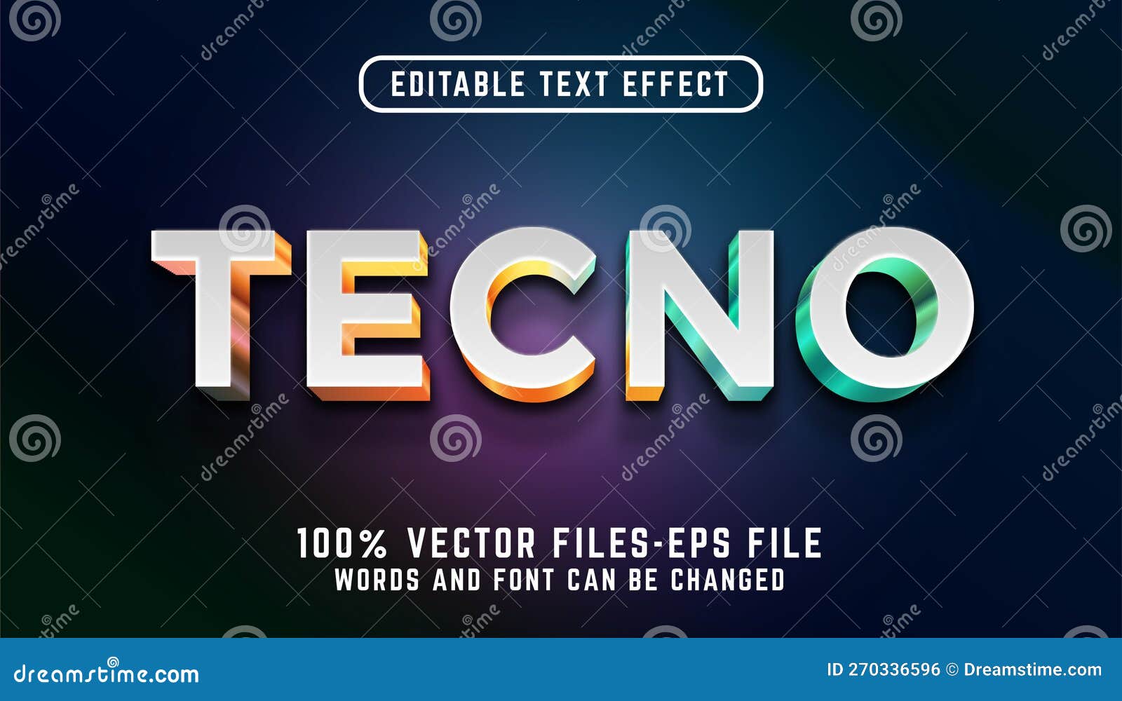 Tecno 3d Text Effect. Editable Text Effect Premium Vectors Stock Vector ...