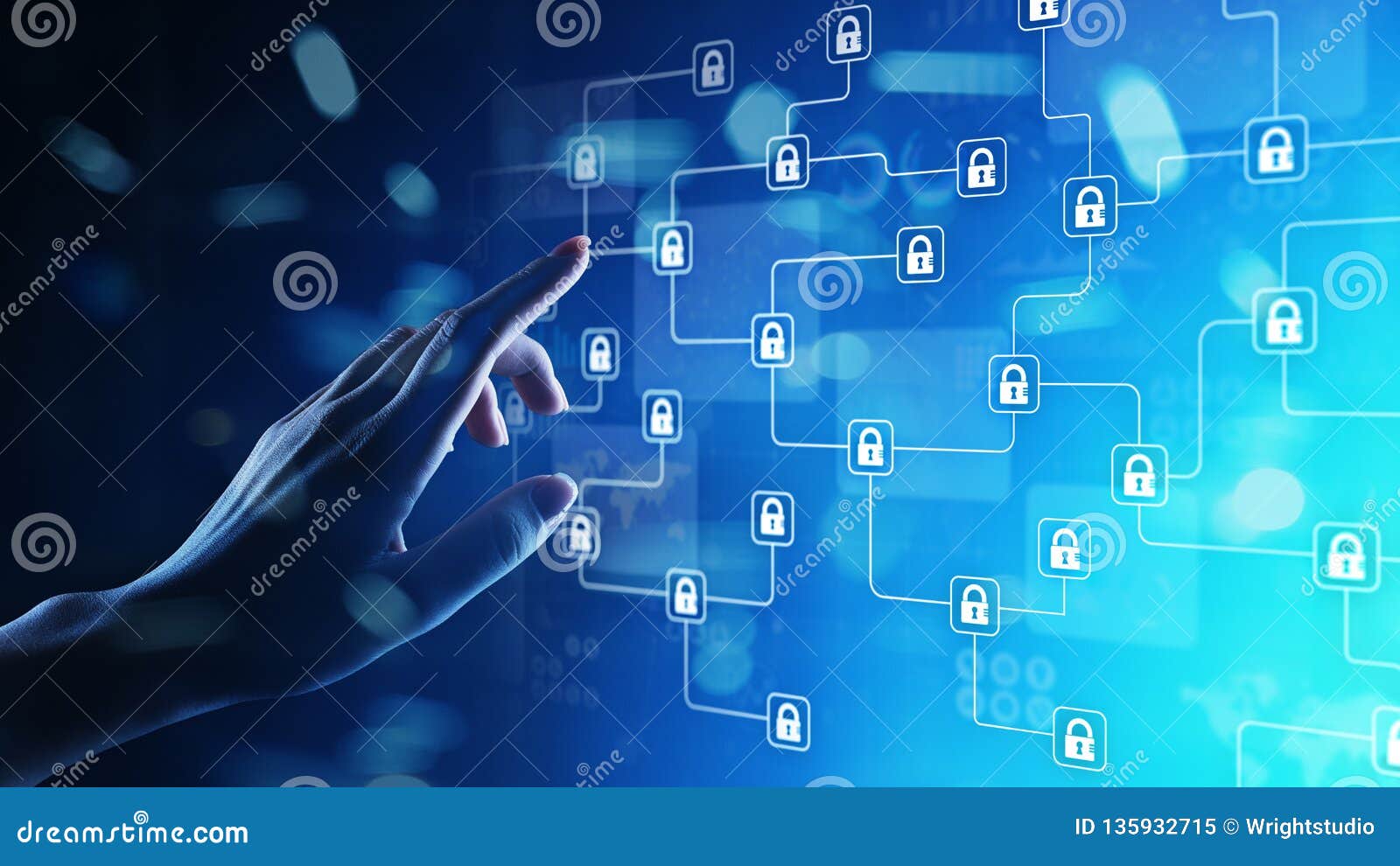 Tecnologia Da Criptografia De Blockchain, Fintech E Conceito Do ...