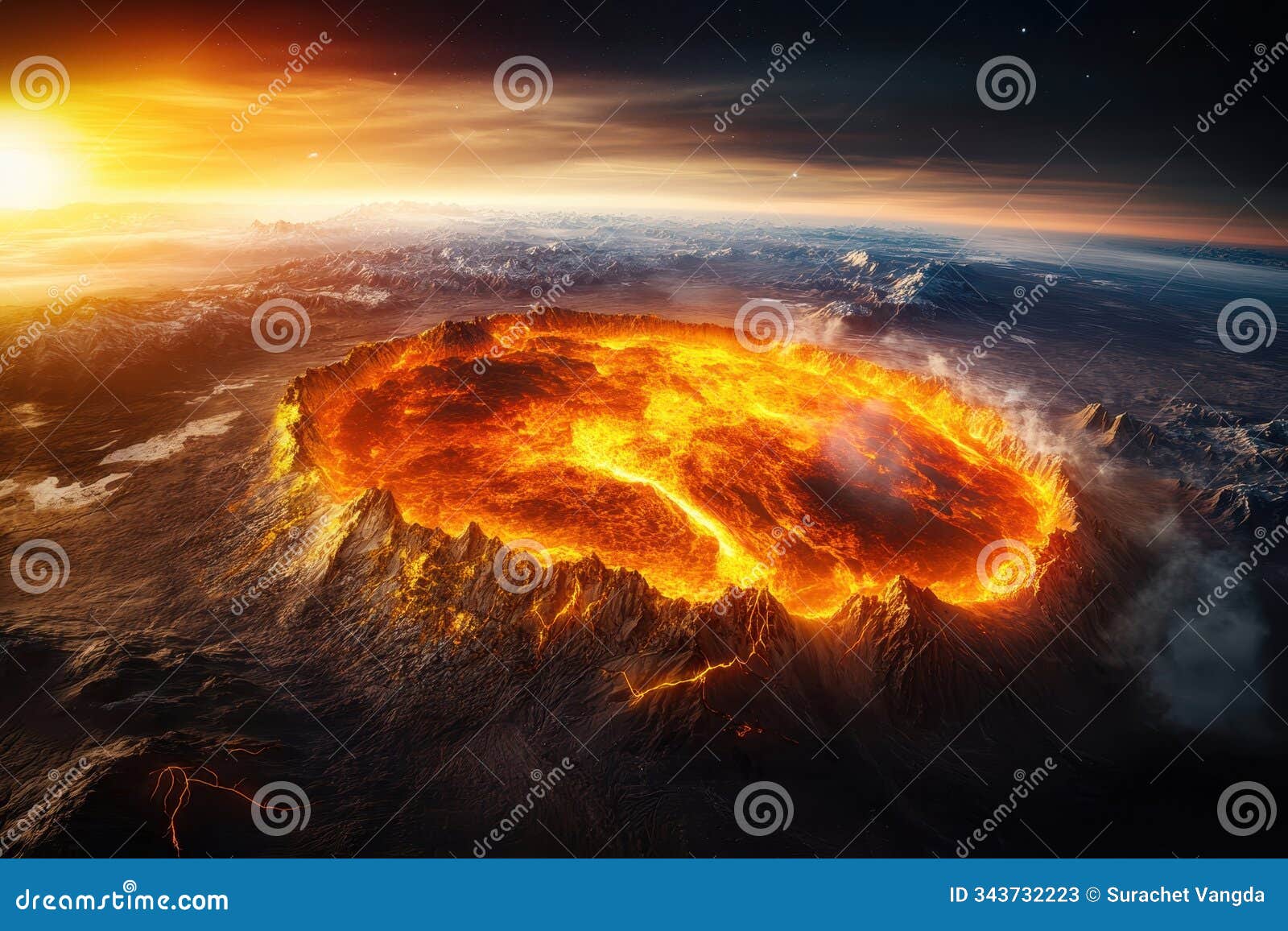 Tectonic Activity Visualization in CGI Illustration Stock Illustration ...