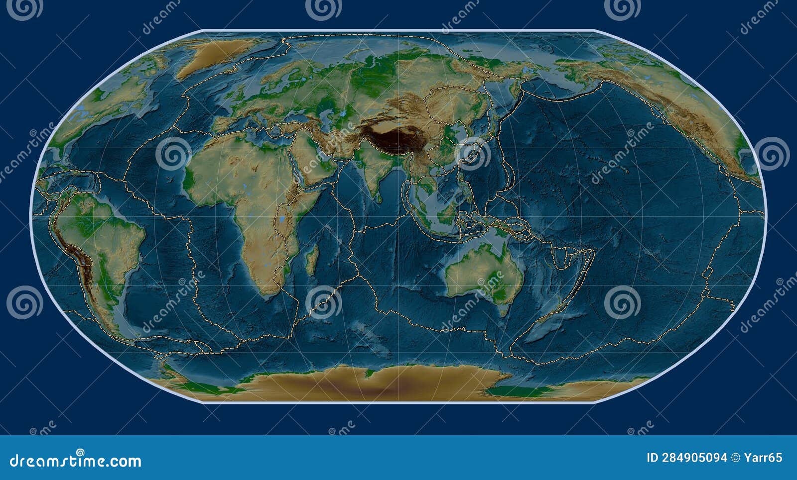 Tectonic Plate Boundaries on the World Physical Map - 90 PM. Rob Stock ...