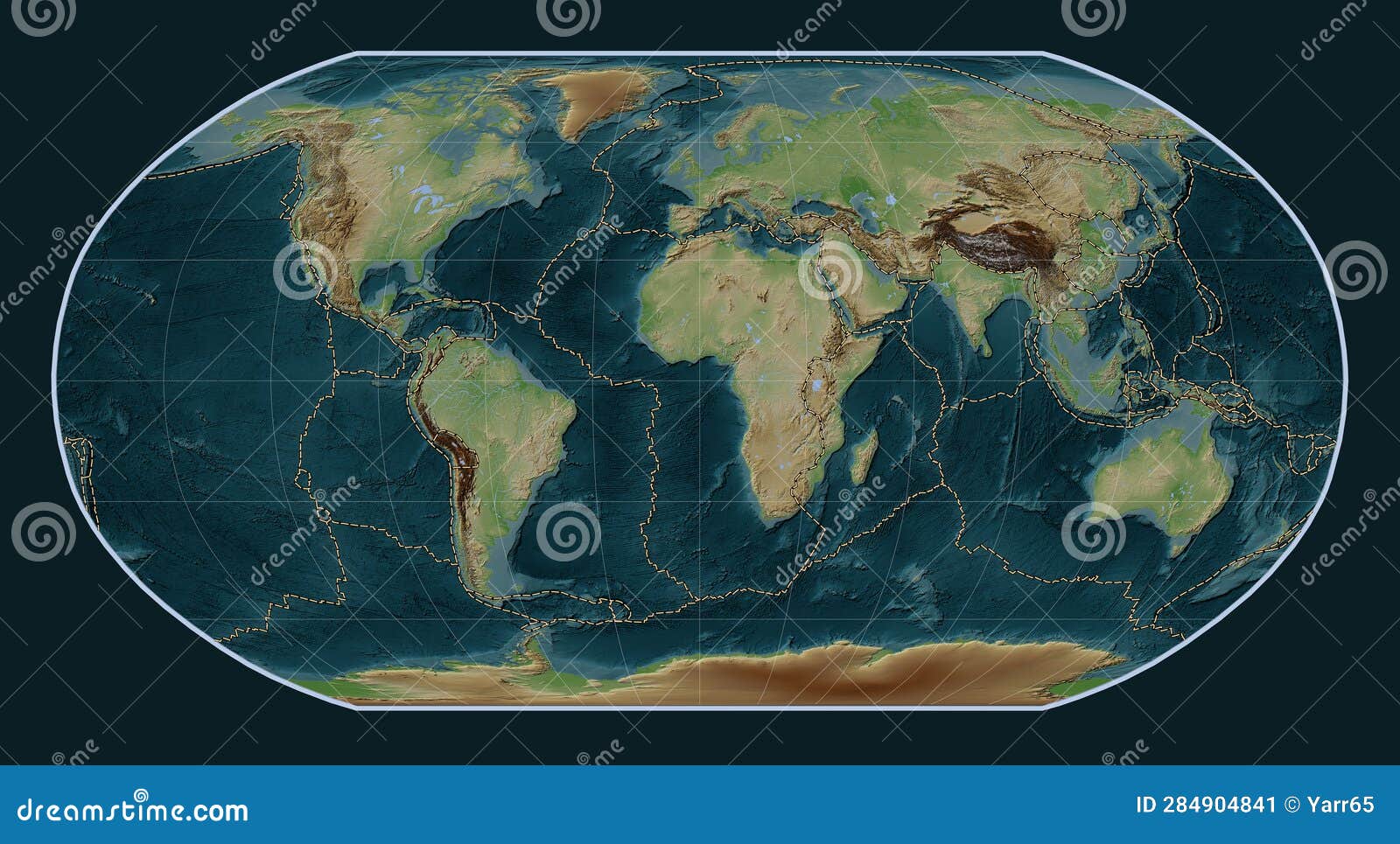 Tectonic Plate Boundaries on the World Wiki Map - 0 PM. Robinson Stock ...