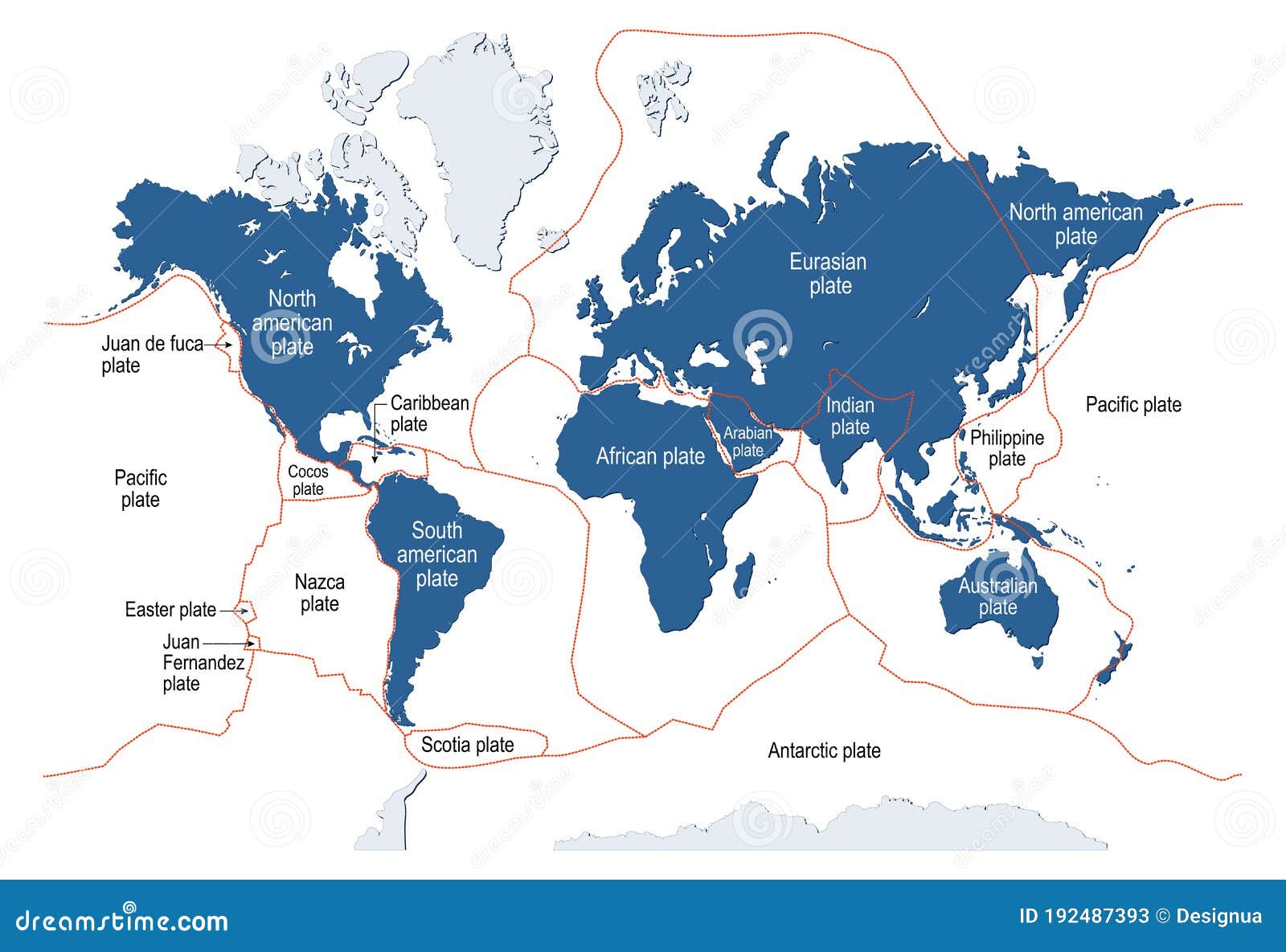 Tectonic Plate. Earth`s Lithosphere. World Map Cartoon Vector ... Tectonic Plate. Earth`s Lithosphere. World Map Cartoon Vector ...