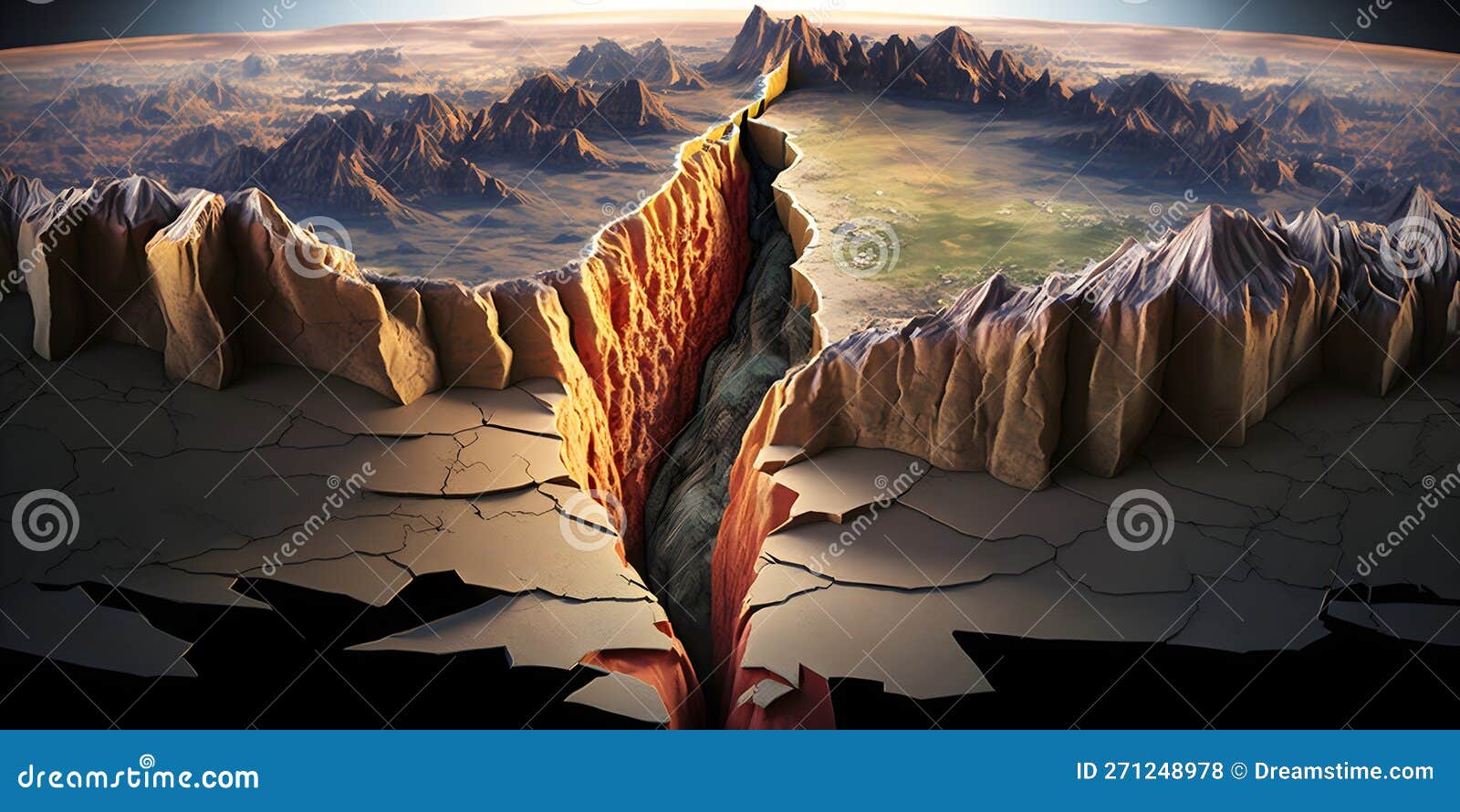 Tectonic Fault Block Mountains Royalty-Free Cartoon | CartoonDealer.com ...