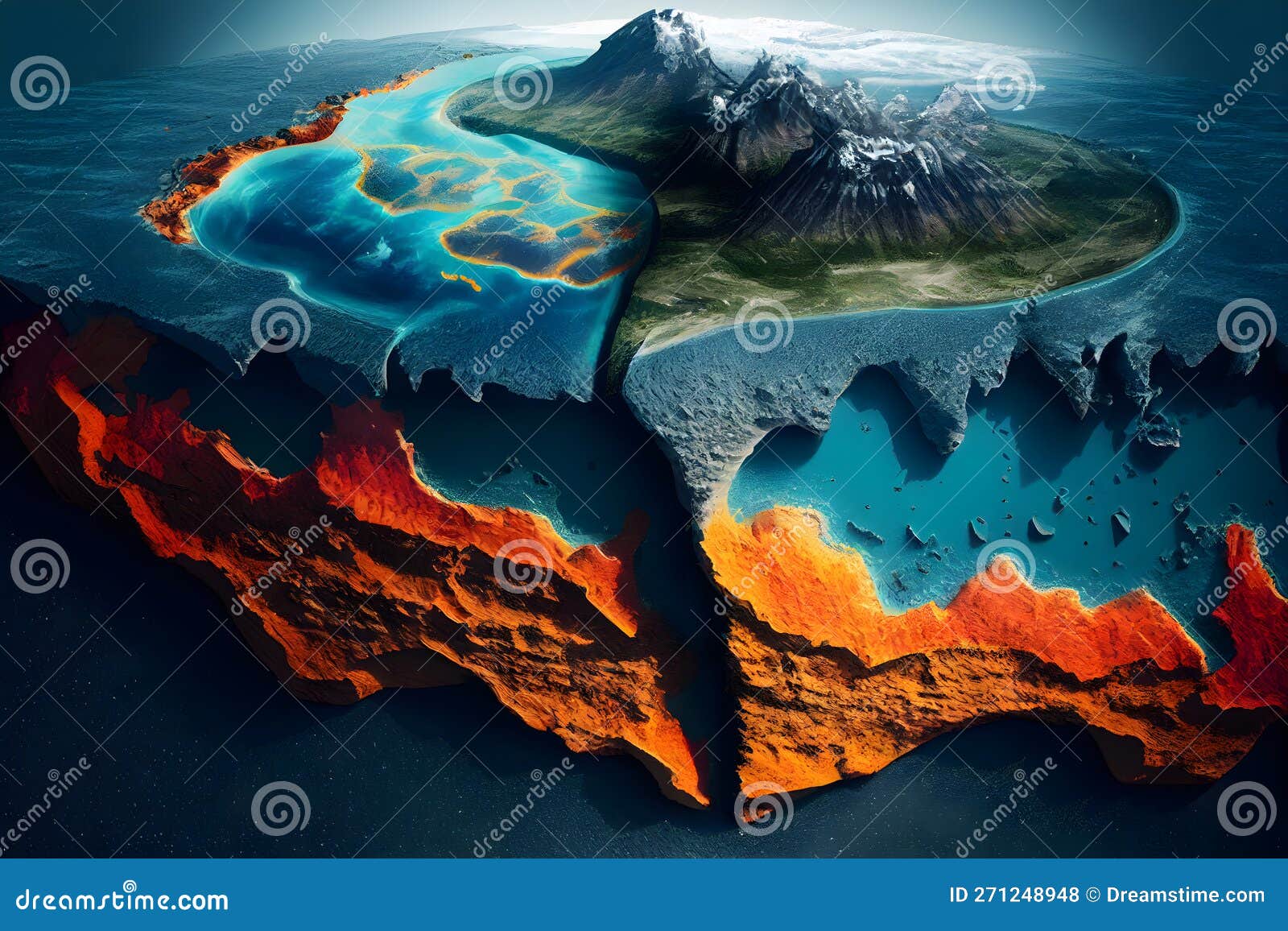 Tectonic Plate Shift and Tectonic Fault Concept. Generative AI Stock ...