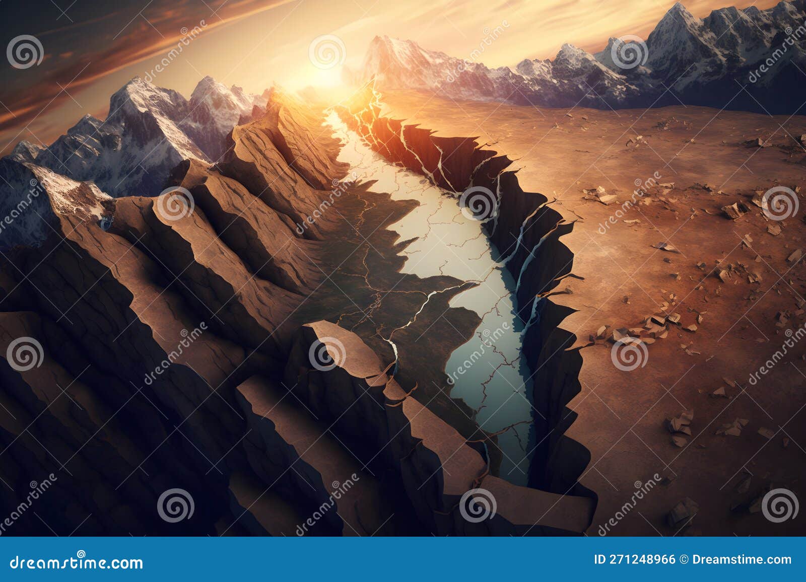 Tectonic Plate Shift and Tectonic Fault Concept. Generative AI Stock ...