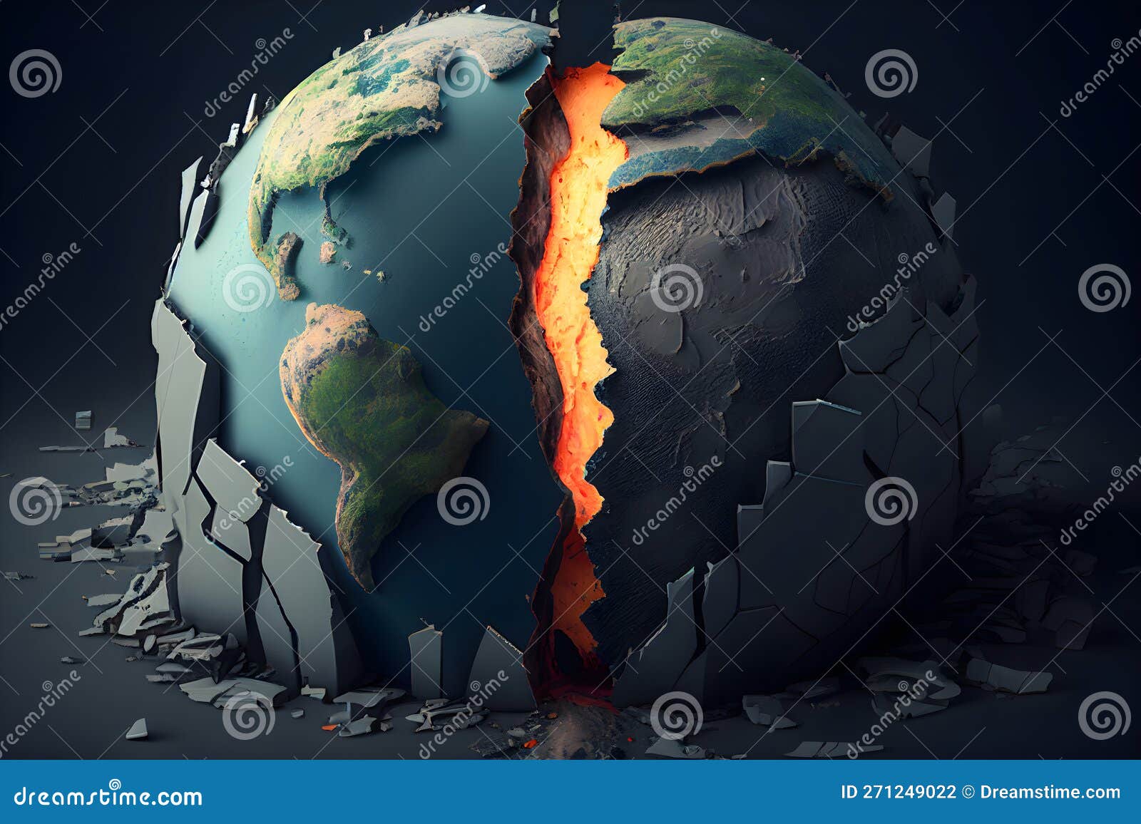 Tectonic Plate Shift and Tectonic Fault Concept. Generative AI Stock ...