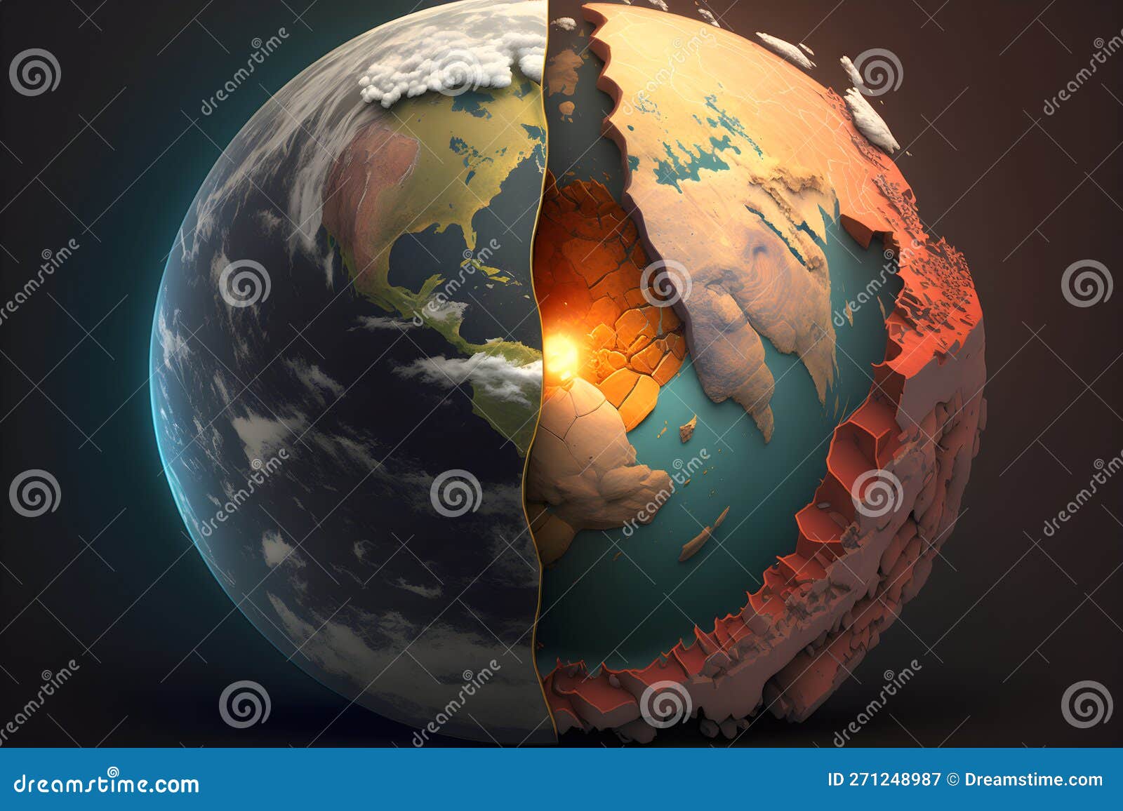 Tectonic Plate Shift and Tectonic Fault Concept. Generative AI Stock ...