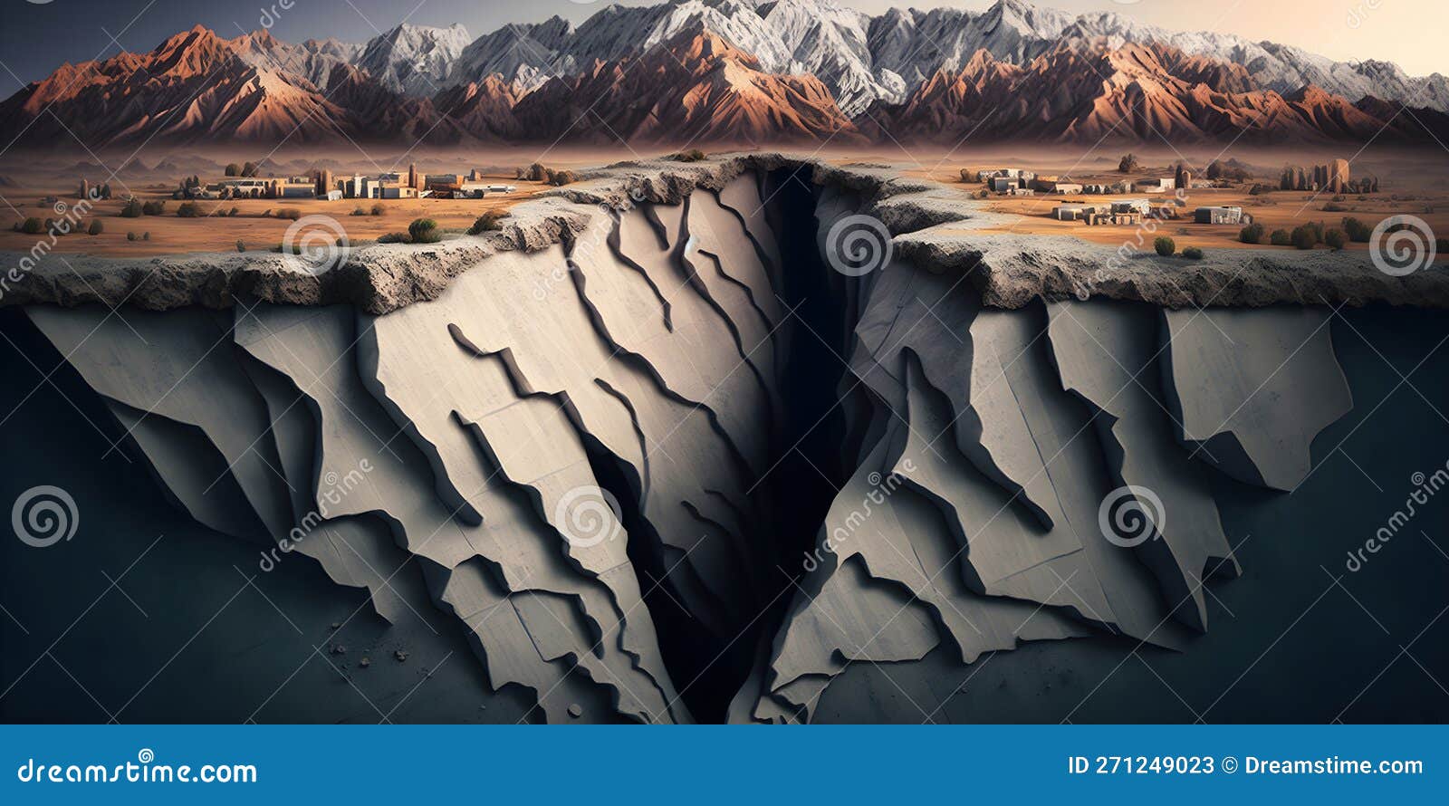 Tectonic Plate Shift and Tectonic Fault Concept. Generative AI Stock ...