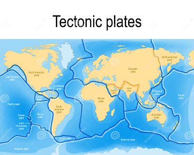 Tectonic plates. map stock vector. Illustration of plates - 95735536