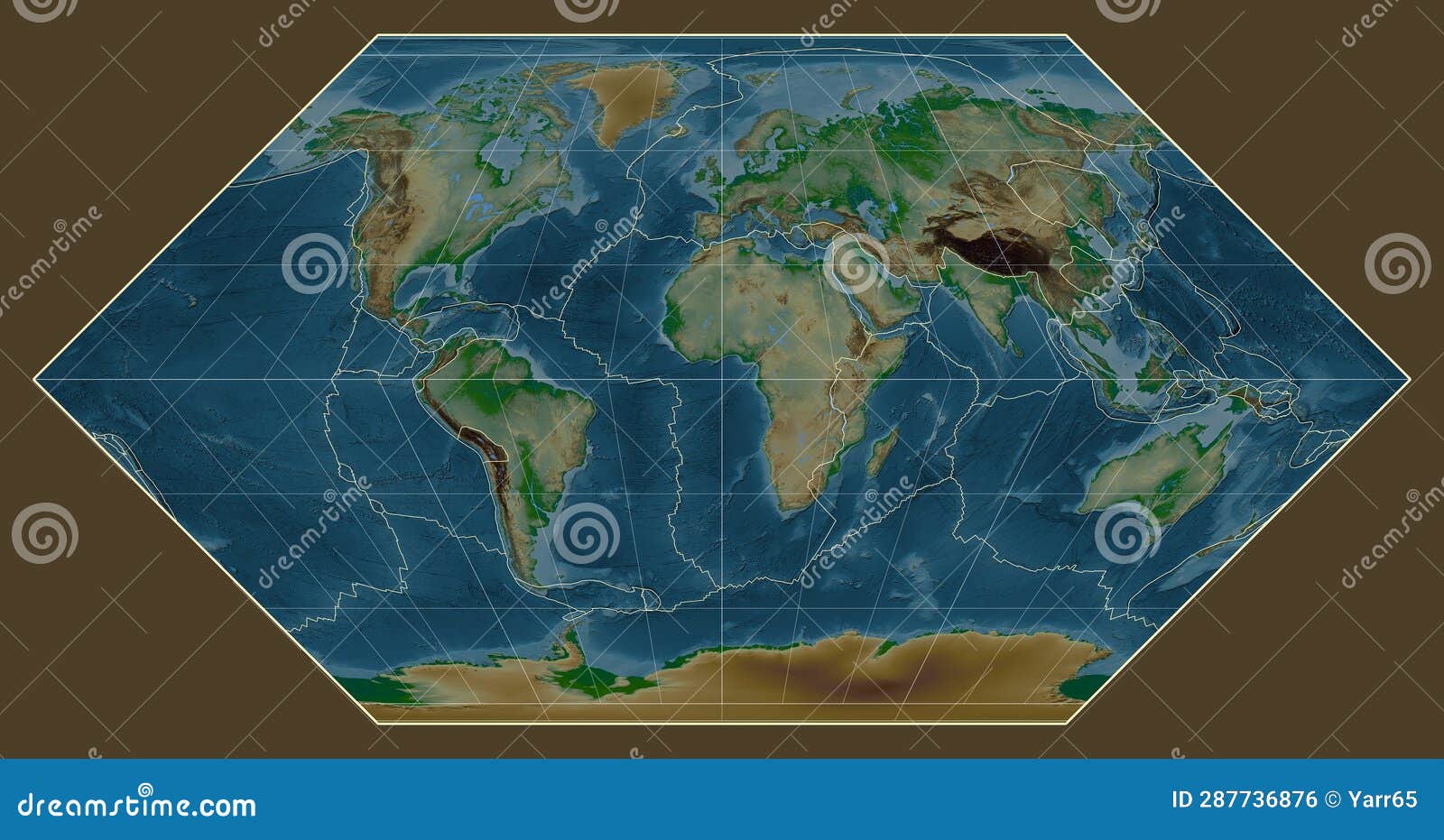 Tectonic Plates. Physical. Eckert I Projection 0 Stock Illustration ...