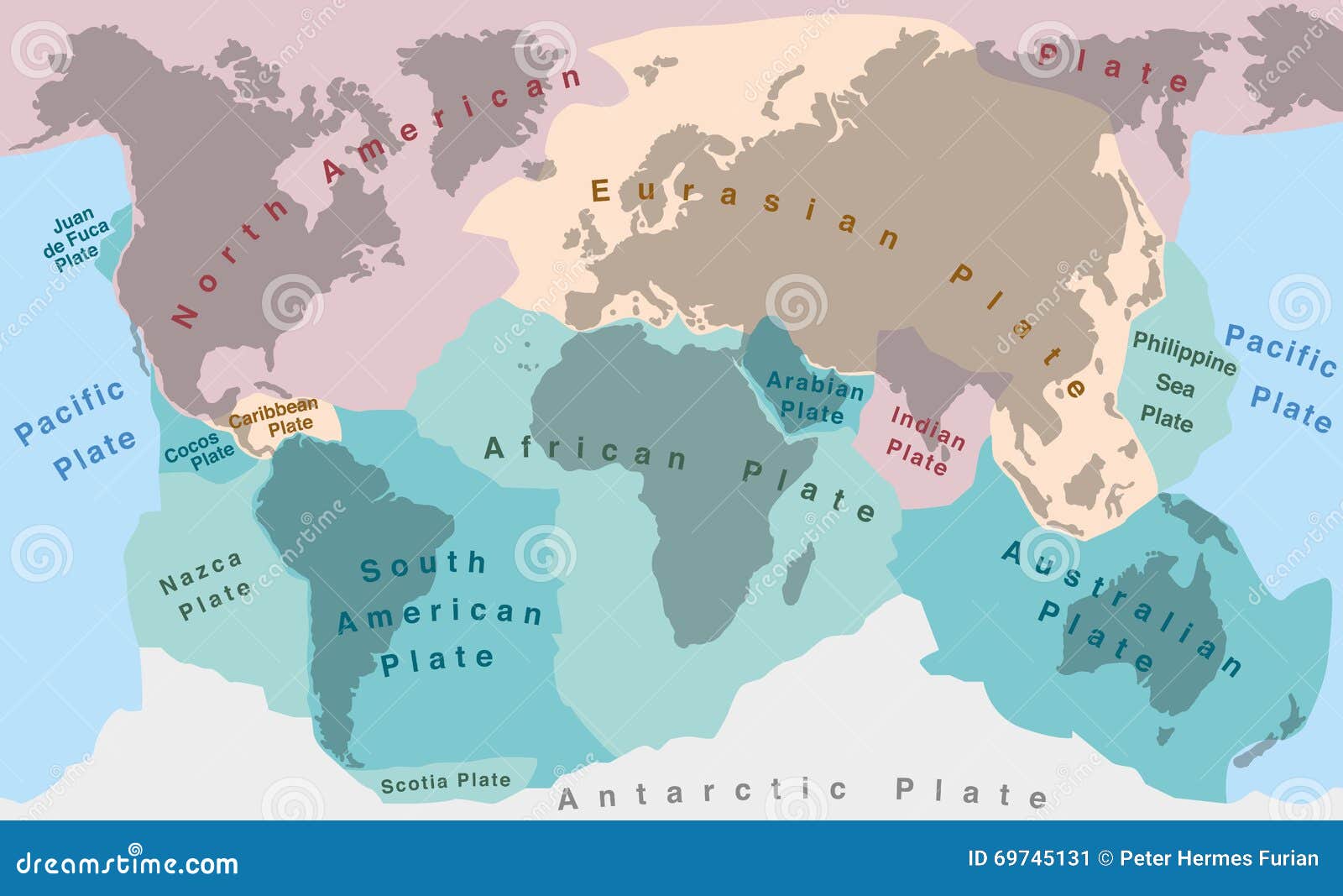 Tectonic Plates stock vector. Illustration of geography - 69745131