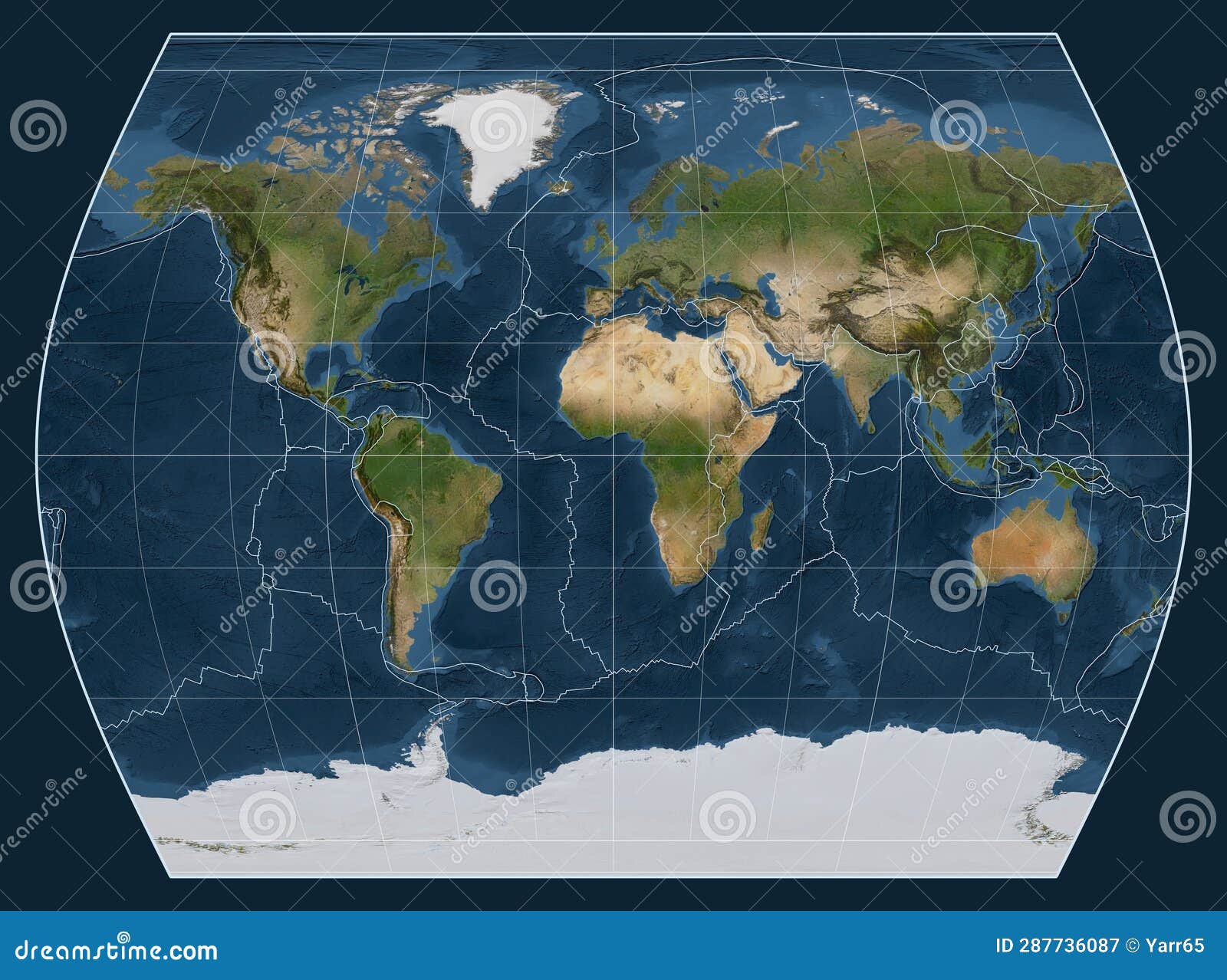 Tectonic Plates. Satellite. Times Projection 0 Stock Illustration ...