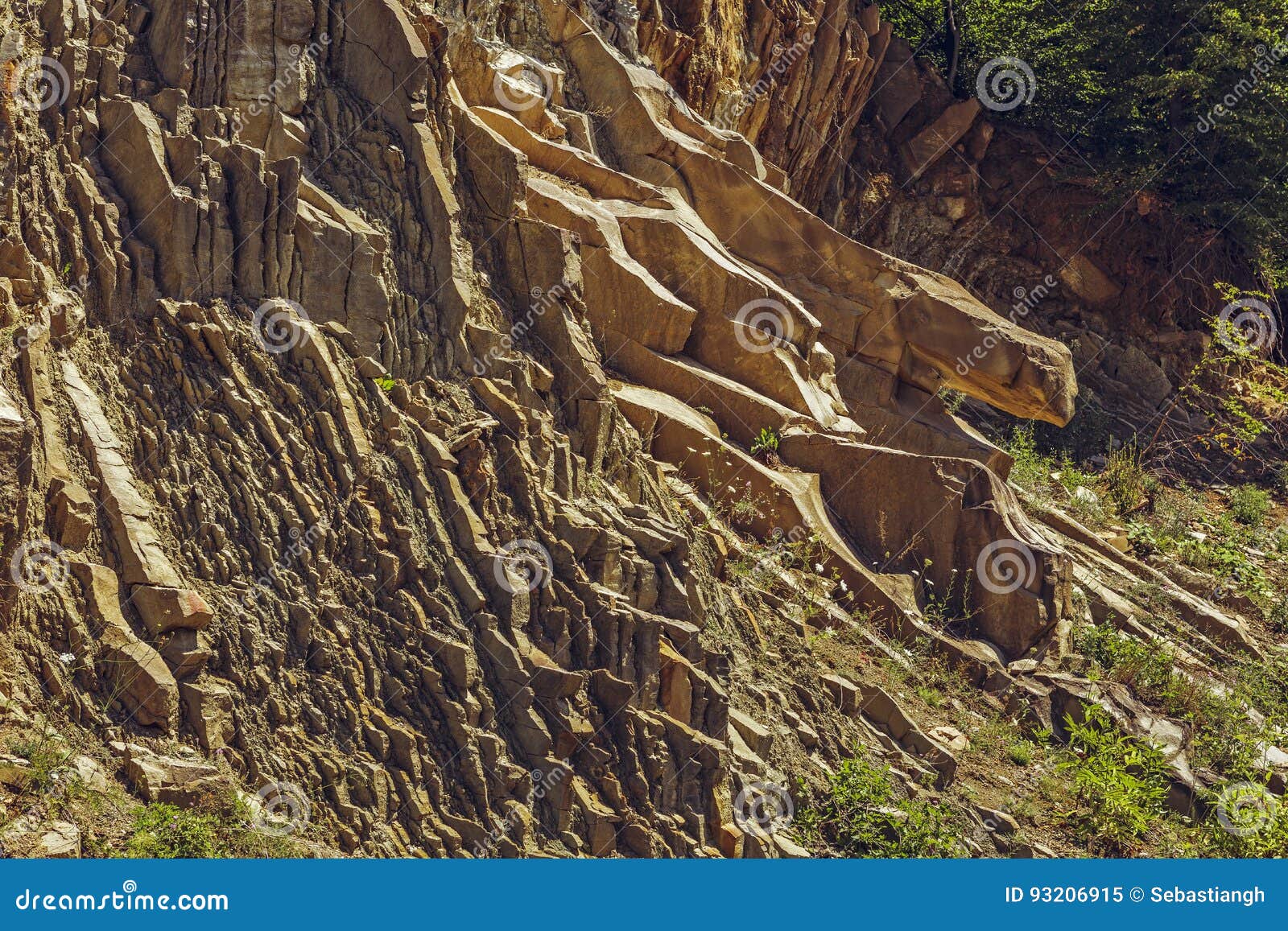 Tectonic rock layers stock image. Image of metamorphic - 93206915