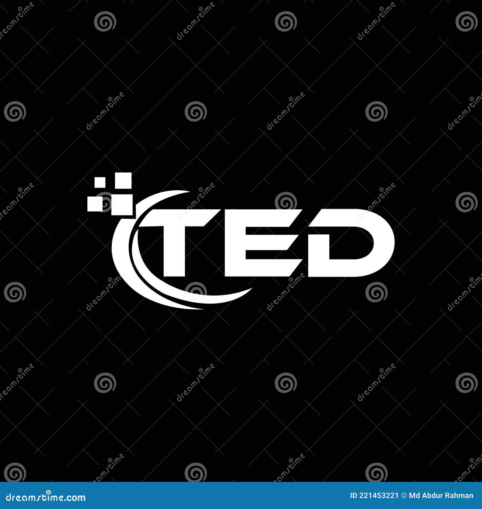 TED Letter Logo Design on Black Background. TED Creative Initials ...