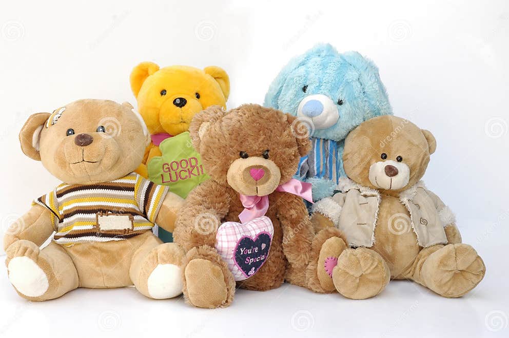 Teddies Group stock image. Image of fluffy, easter, color - 3063877