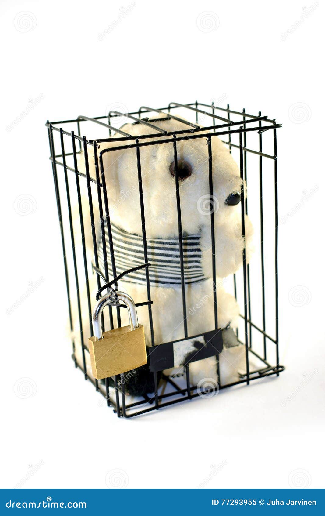 Teddy bear as prisoner stock image. Image of confined - 77293955