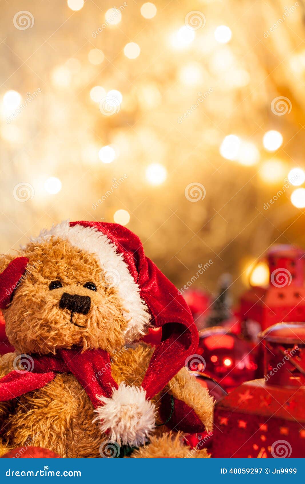 Teddy bear as Santa Claus stock image. Image of golden - 40059297