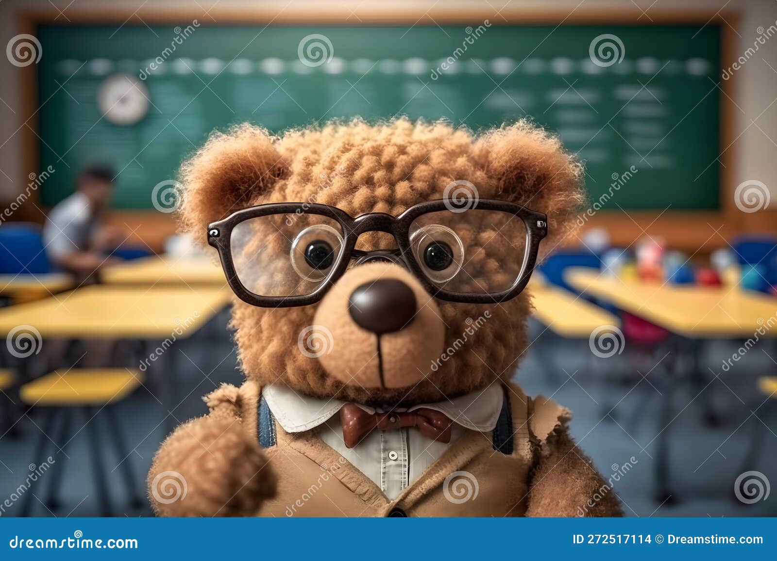 Teddy Bear As a Student at School. Back To School Stock Illustration ...