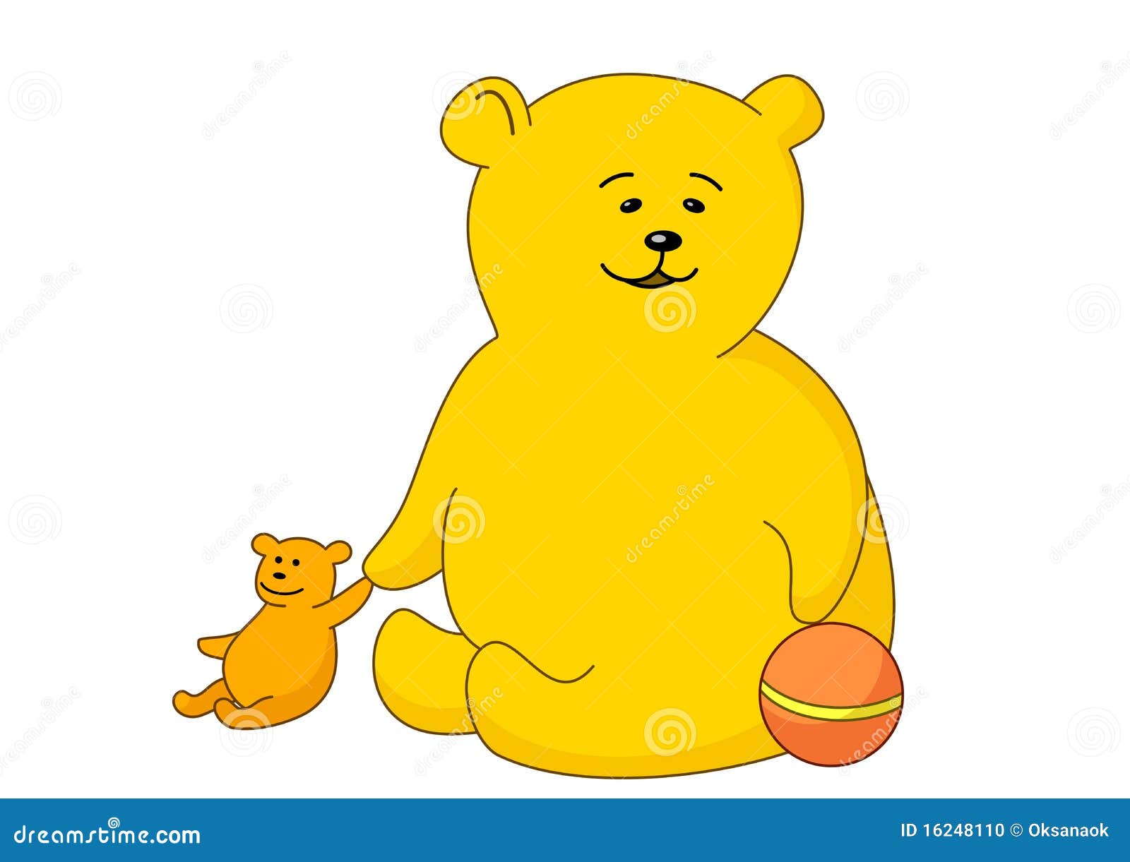 Teddy-bear with a Ball and a Toy Stock Vector - Illustration of ...
