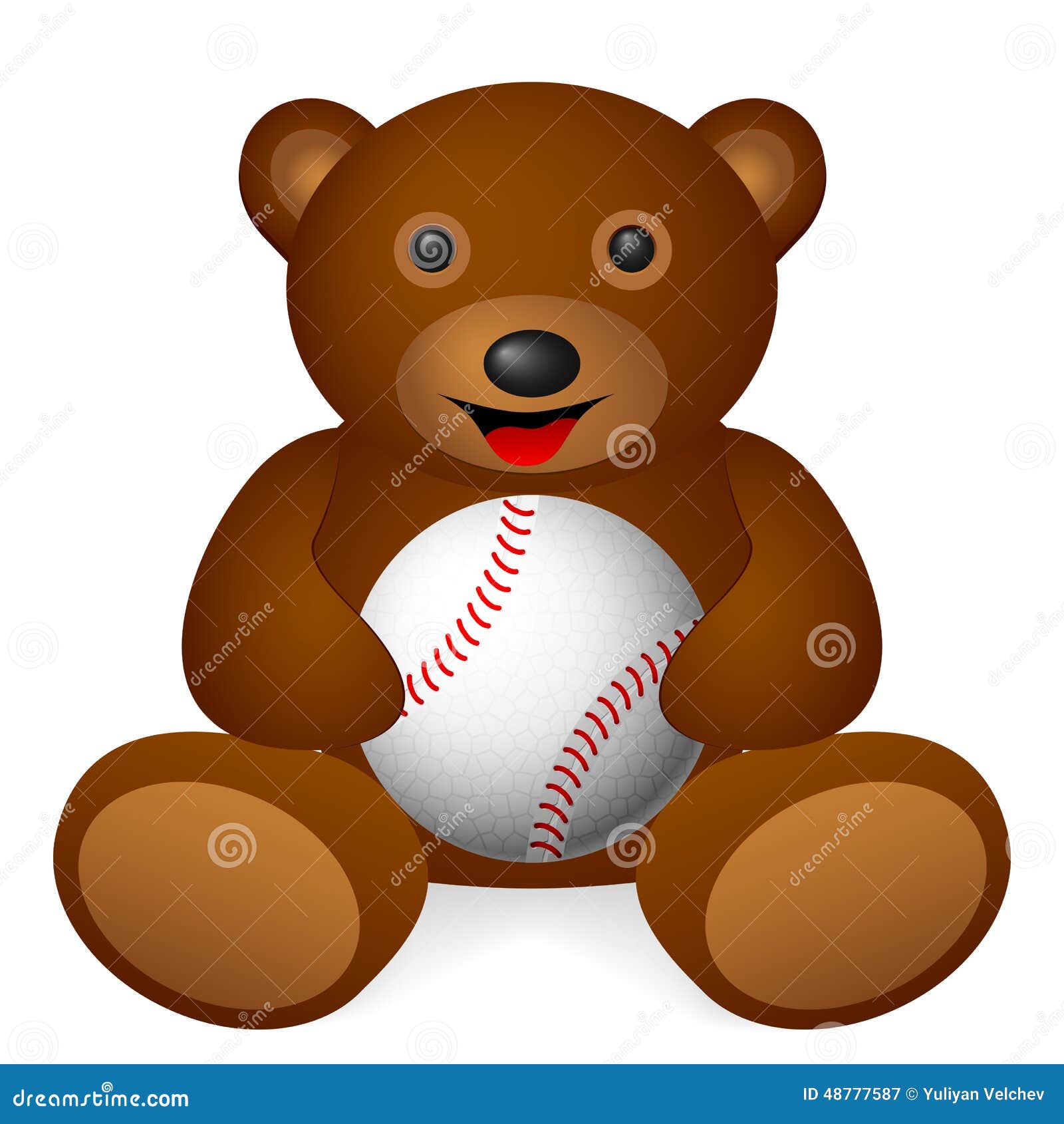 Baseball Teddy Bear. For Design Posters And Cards Vector Illustration ...