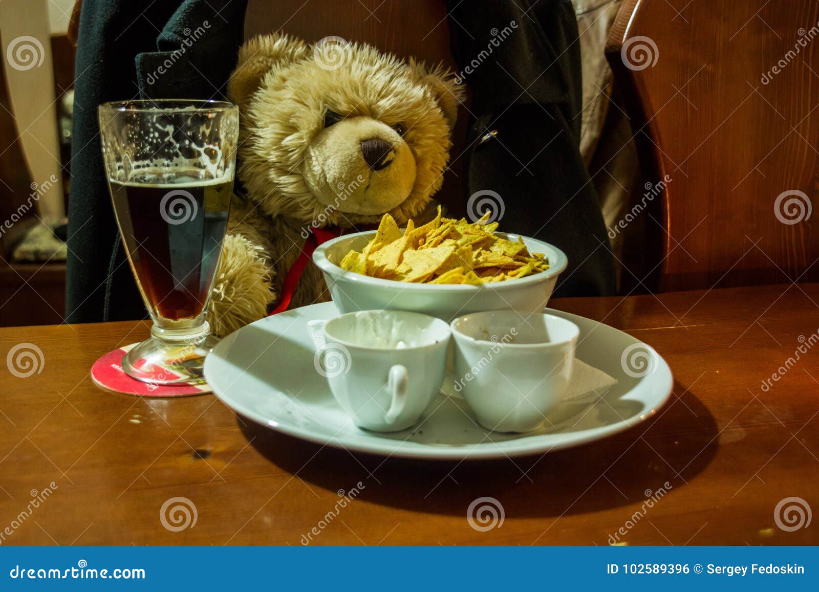 Teddy bear in bar stock photo. Image of gift, autism - 102589396