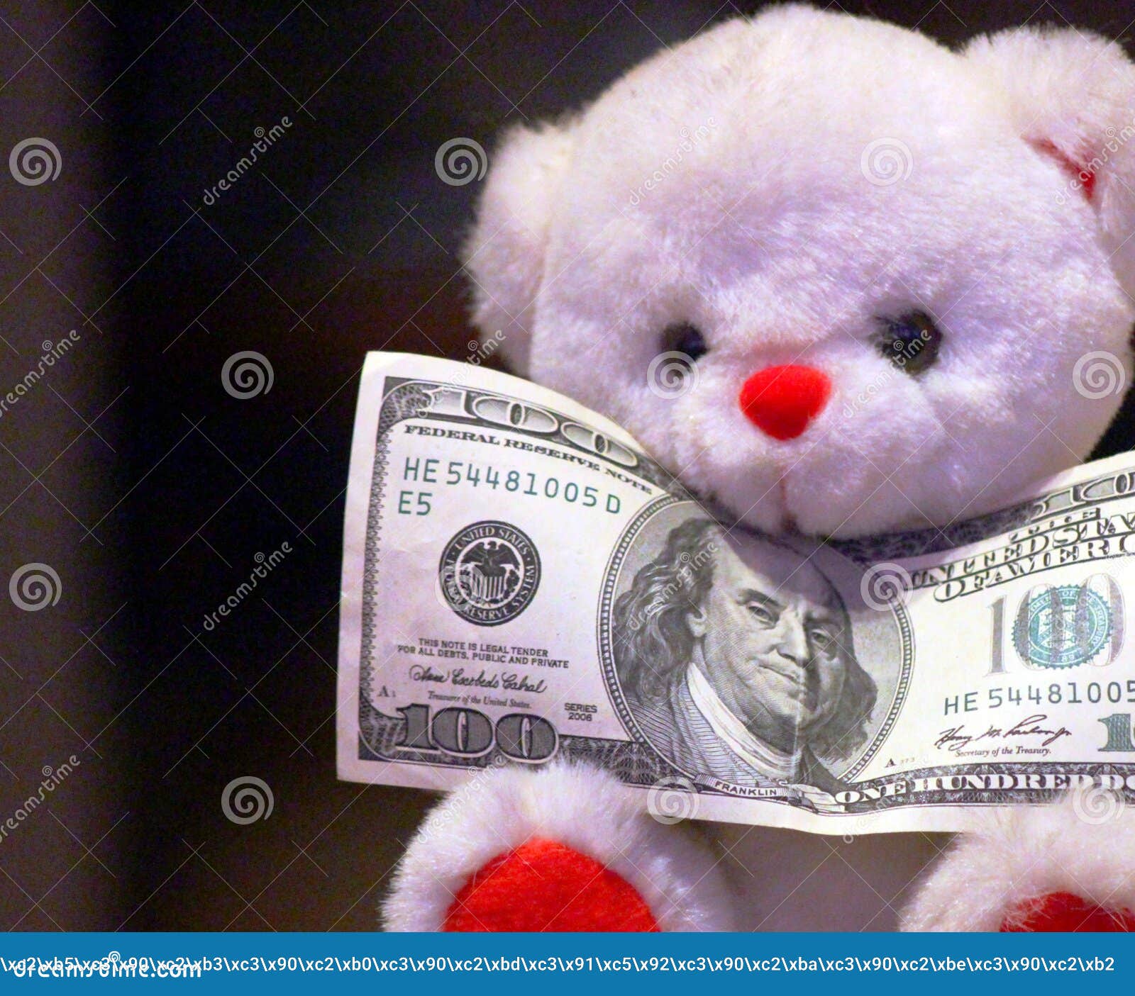 Teddy Bear and Bill of US Dollars Stock Photo - Image of economic ...